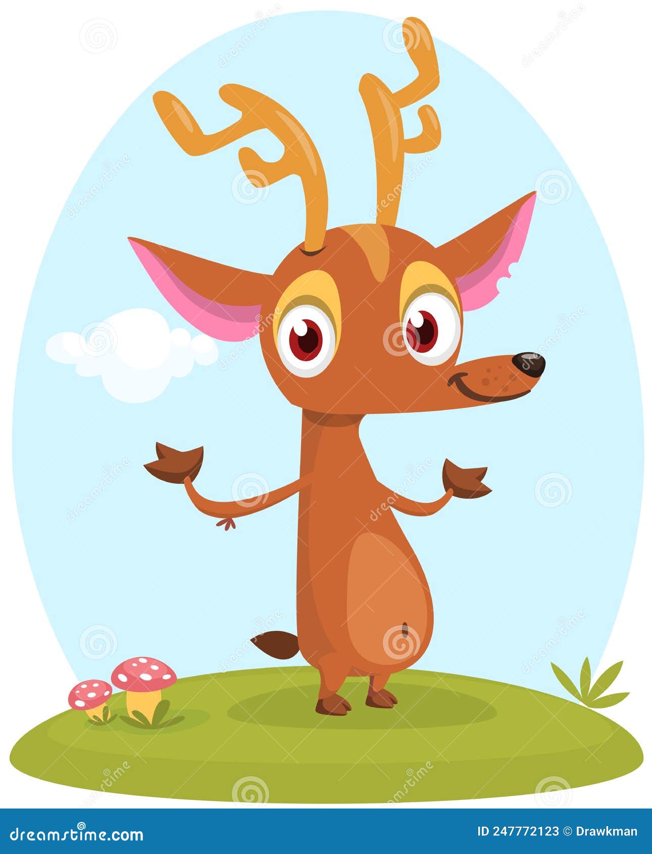 Cartoon Deer Character Illustration. Vector Isolated Stock Vector ...