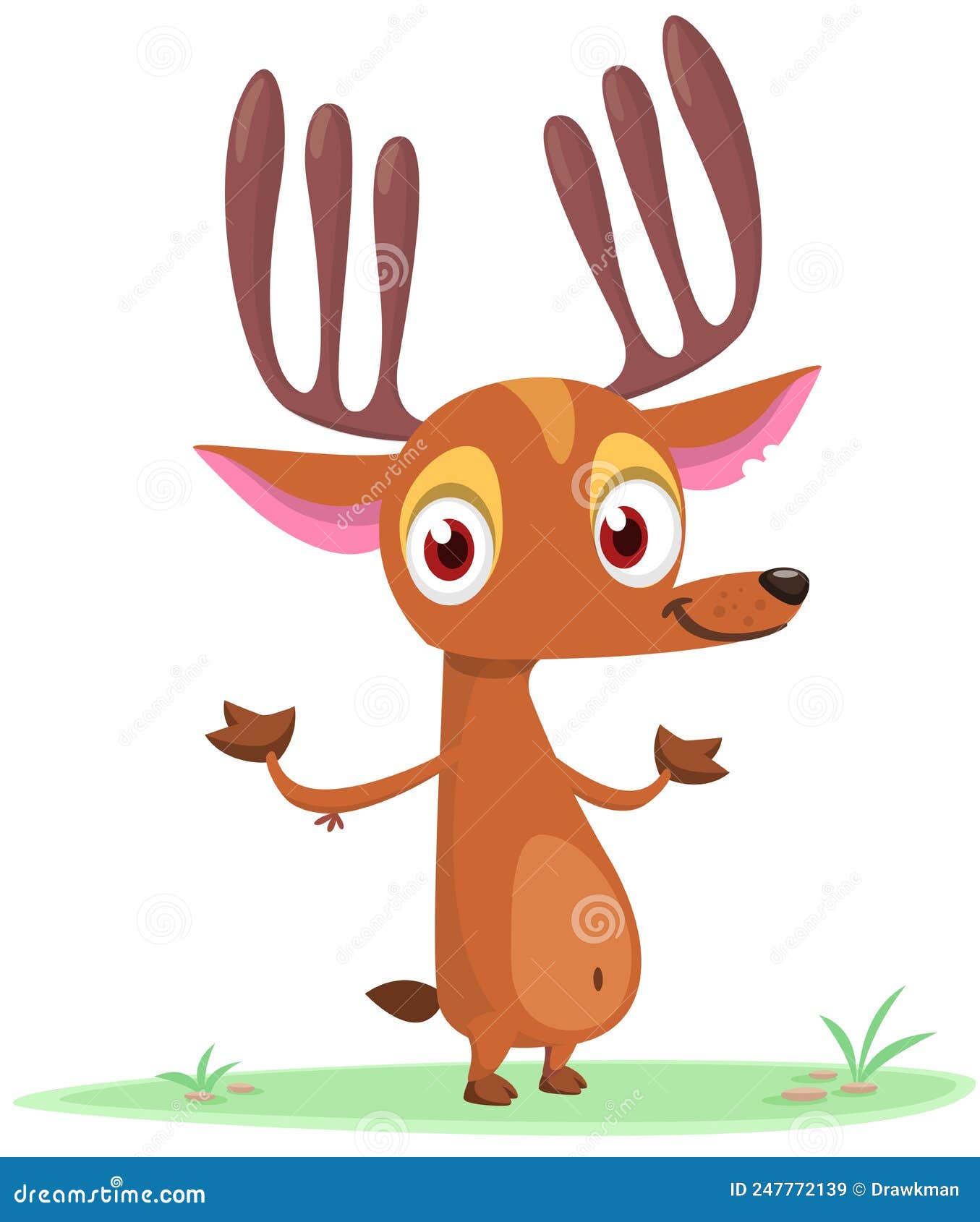Cartoon Deer Character Illustration. Vector Isolated Stock Vector ...