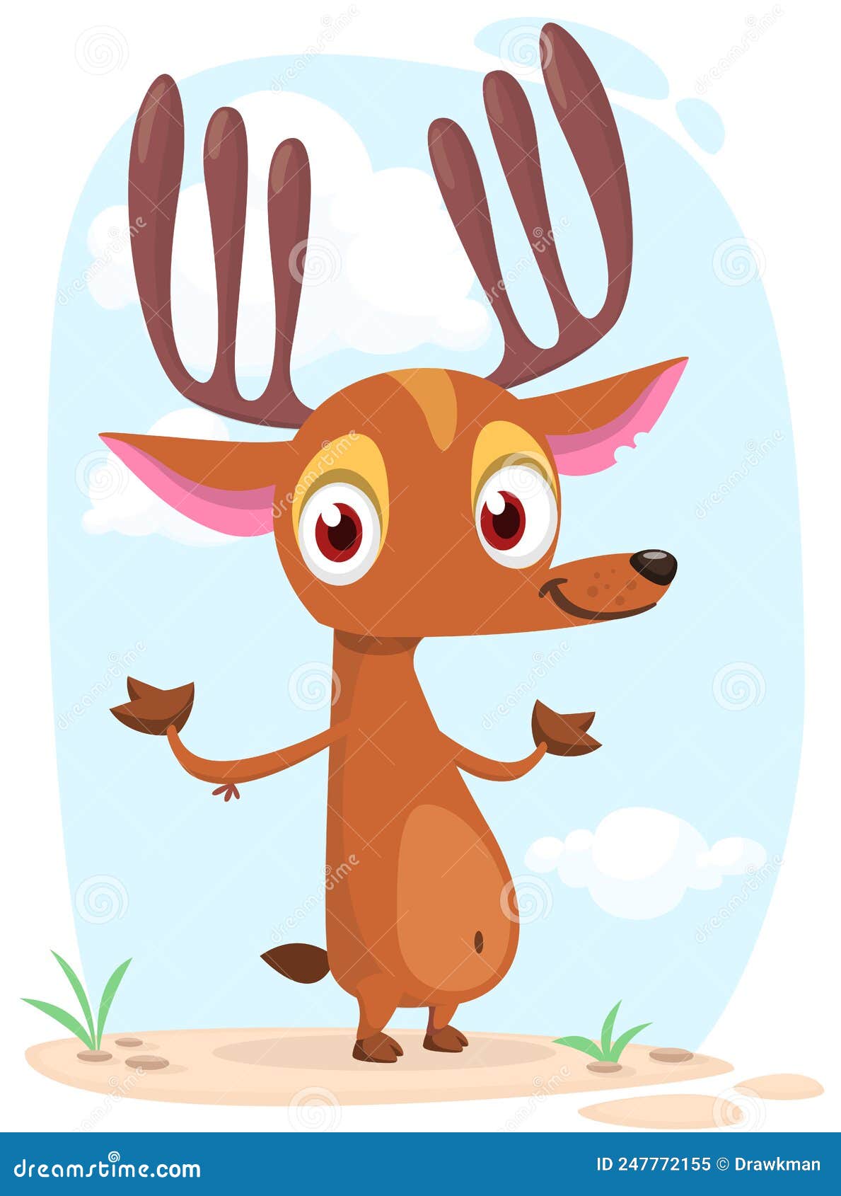 Cartoon Deer Character Illustration. Vector Isolated Stock Vector ...