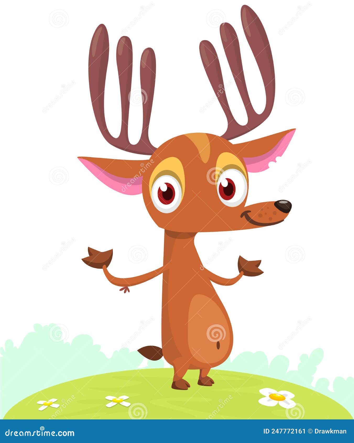 Cartoon Deer Character Illustration. Vector Isolated Stock Vector ...
