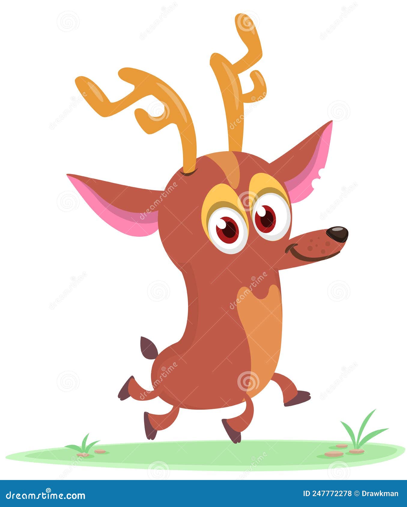 Cartoon Deer Character Illustration. Vector Isolated Stock Vector ...
