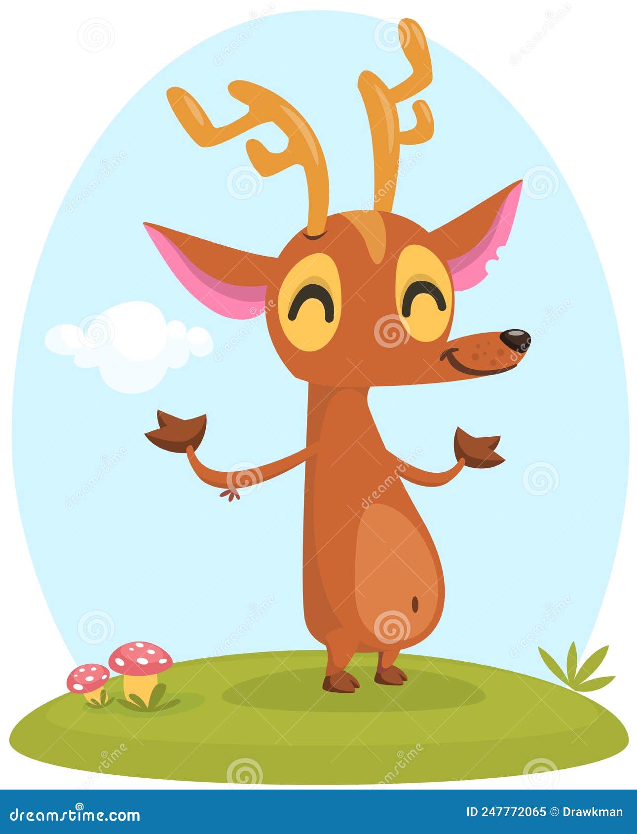Cartoon Deer Character Illustration. Vector Isolated Stock Vector ...
