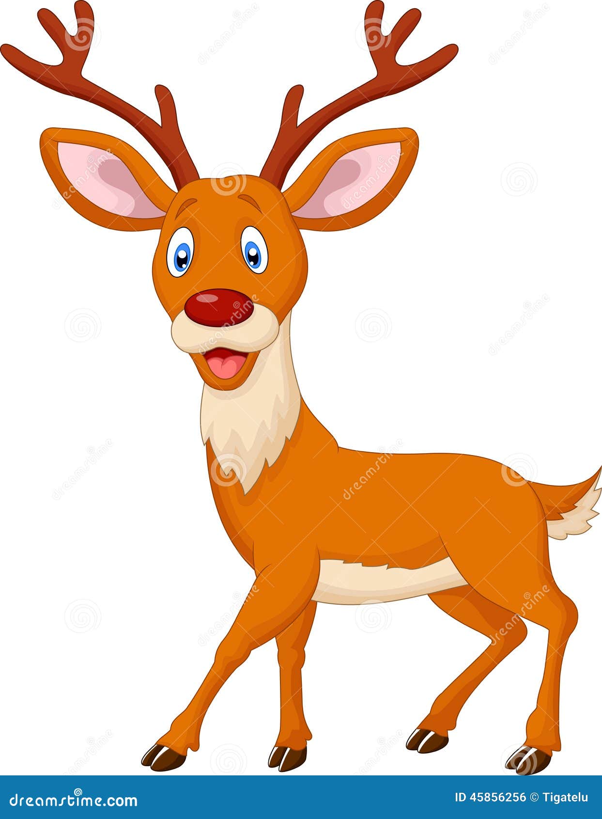 Cartoon deer stock vector. Illustration of illustrated - 45856256