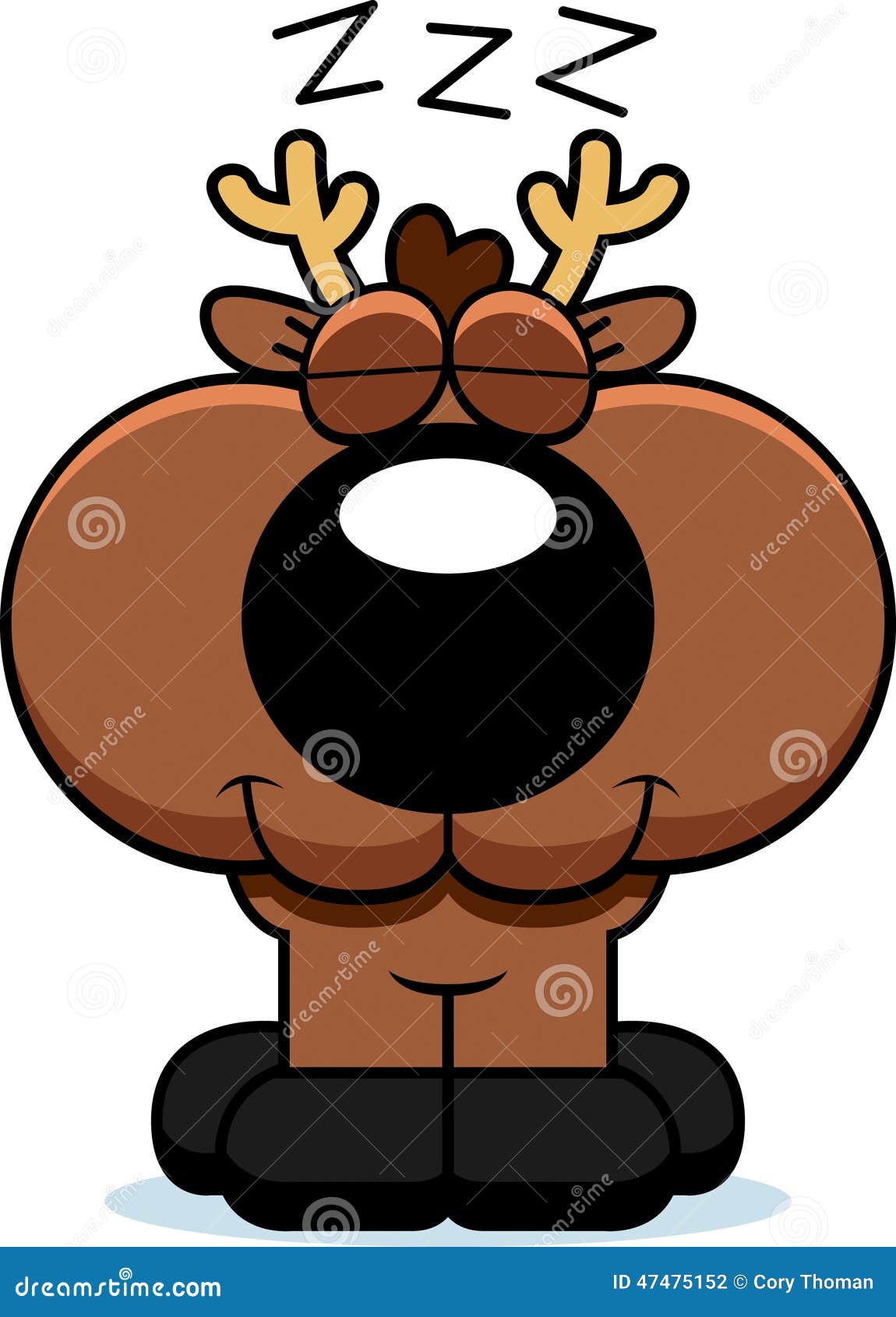 Cartoon Deer Napping stock vector. Illustration of napping - 47475152