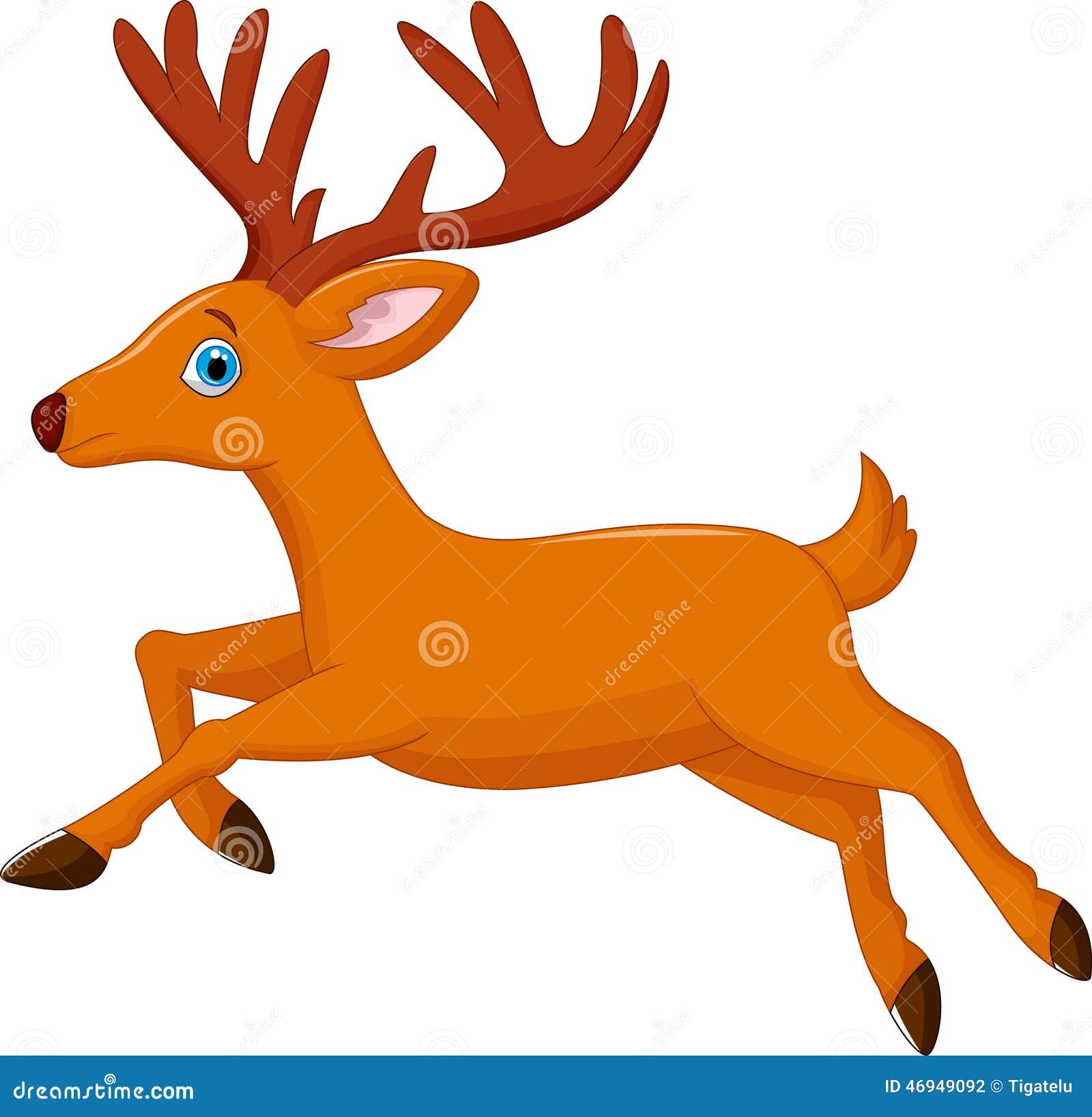 Cartoon deer running stock vector. Illustration of clip - 46949092