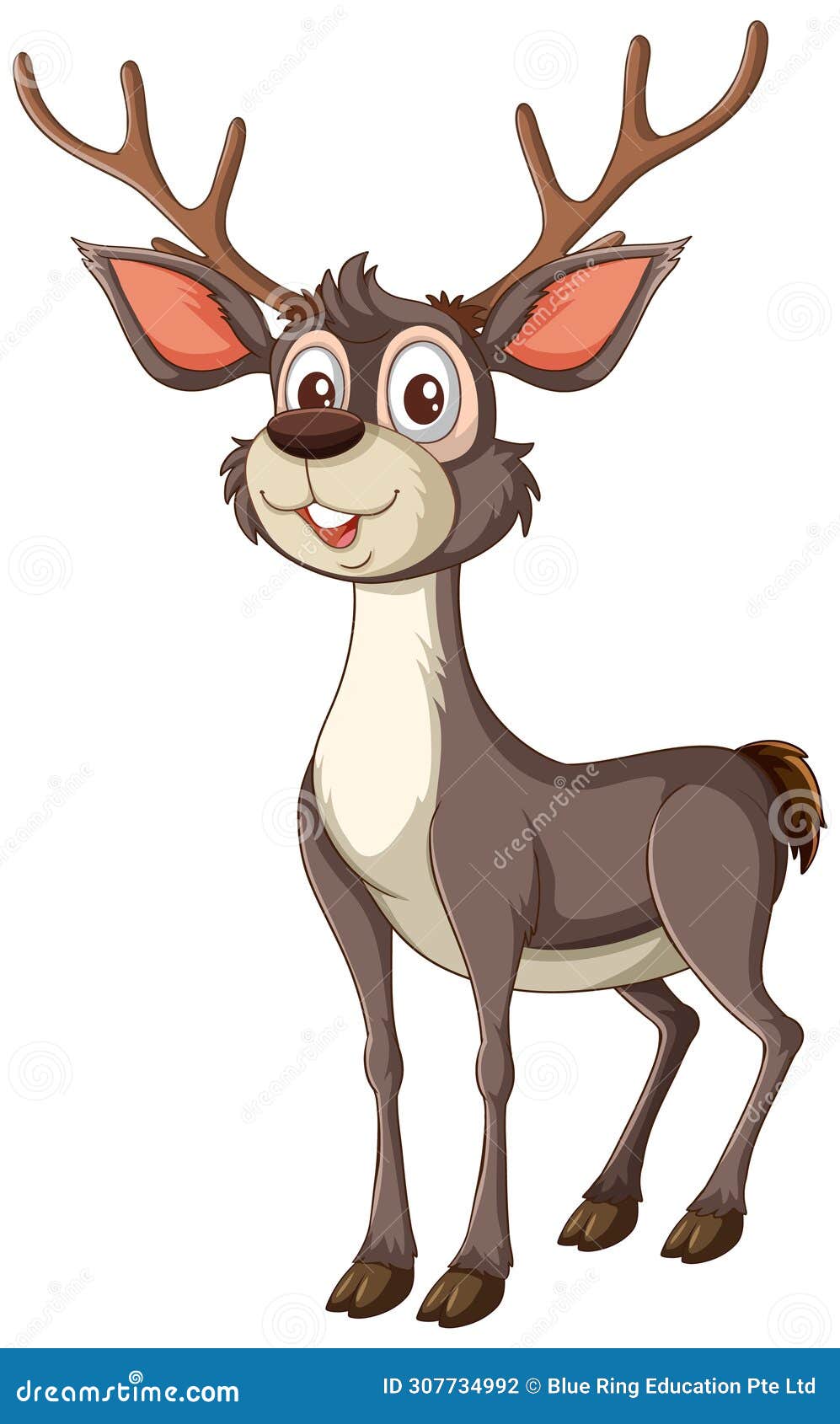 A cartoon deer smiling stock vector. Illustration of smiling - 307734992