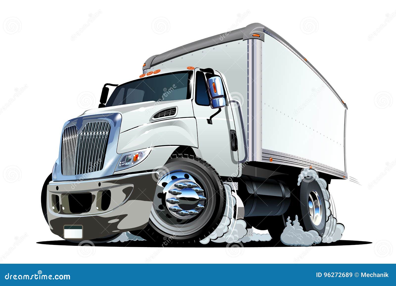 Cartoon Delivery or Cargo Truck Stock Vector - Illustration of funny ...