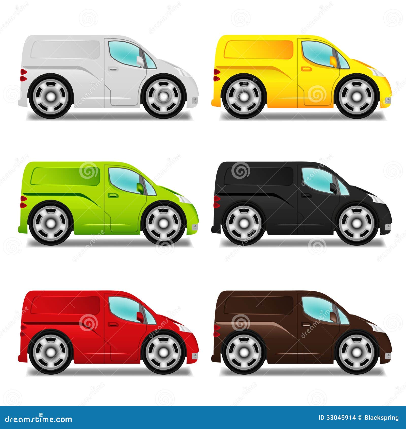 Cartoon Delivery Van with Big Wheels. Stock Vector - Illustration of ...