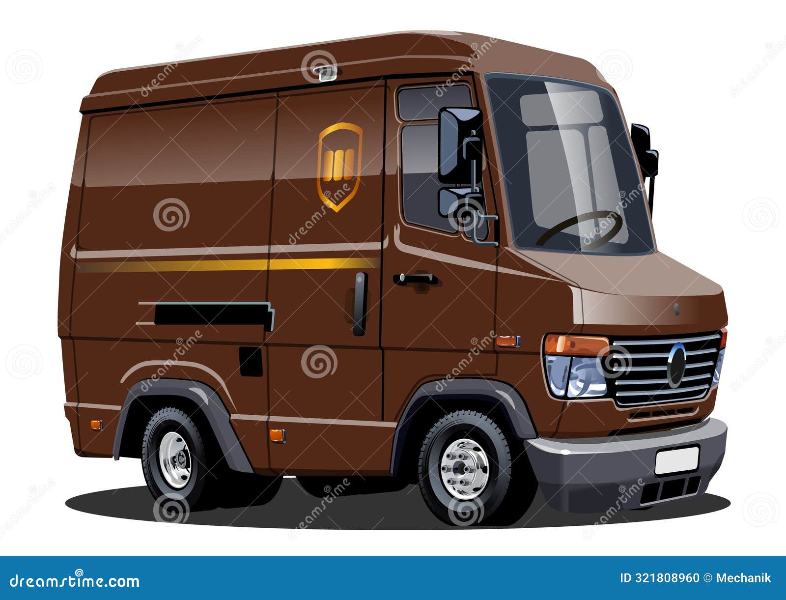 Cartoon delivery van stock vector. Illustration of auto - 321808960