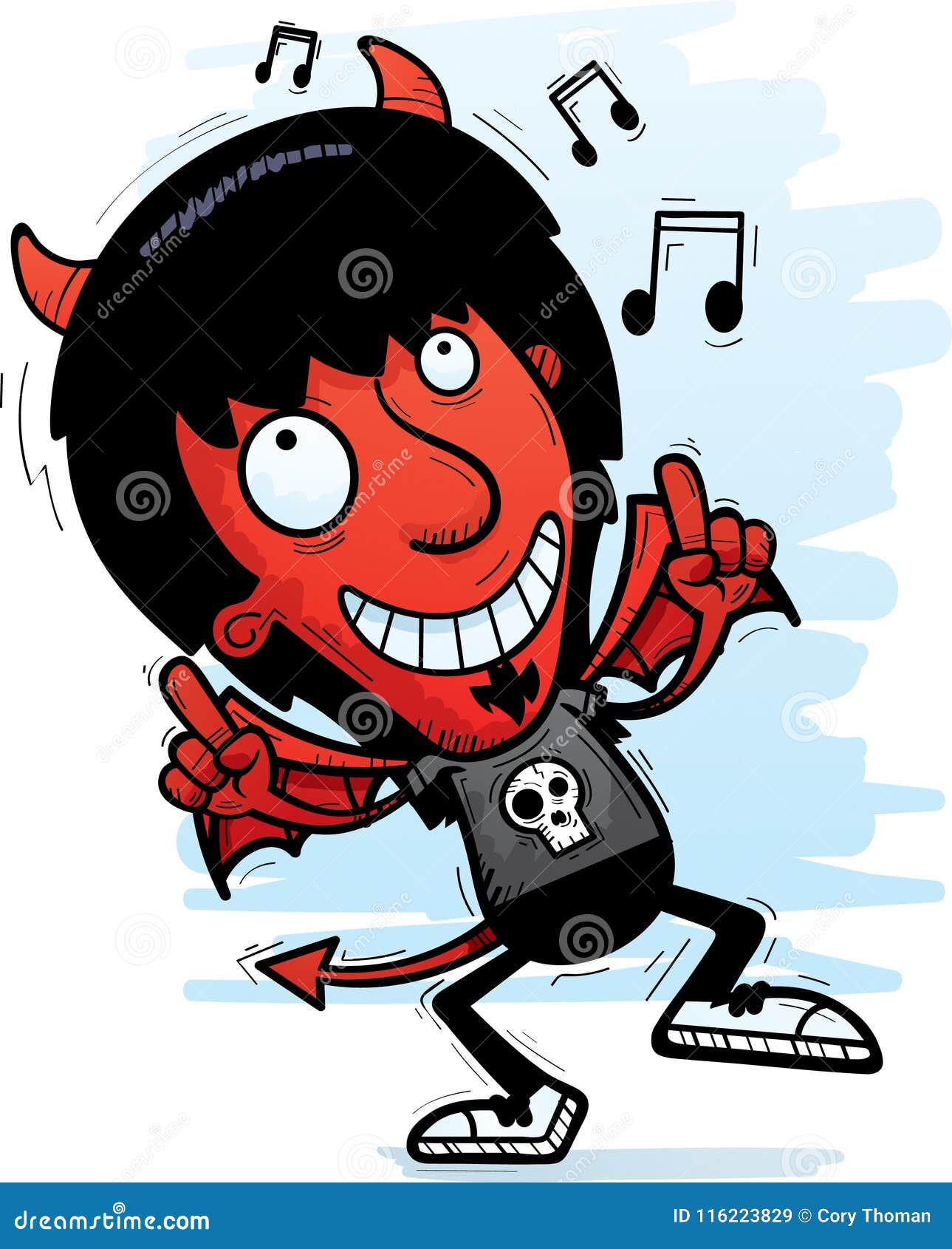 Cartoon Demon Dancing stock vector. Illustration of clipart - 116223829