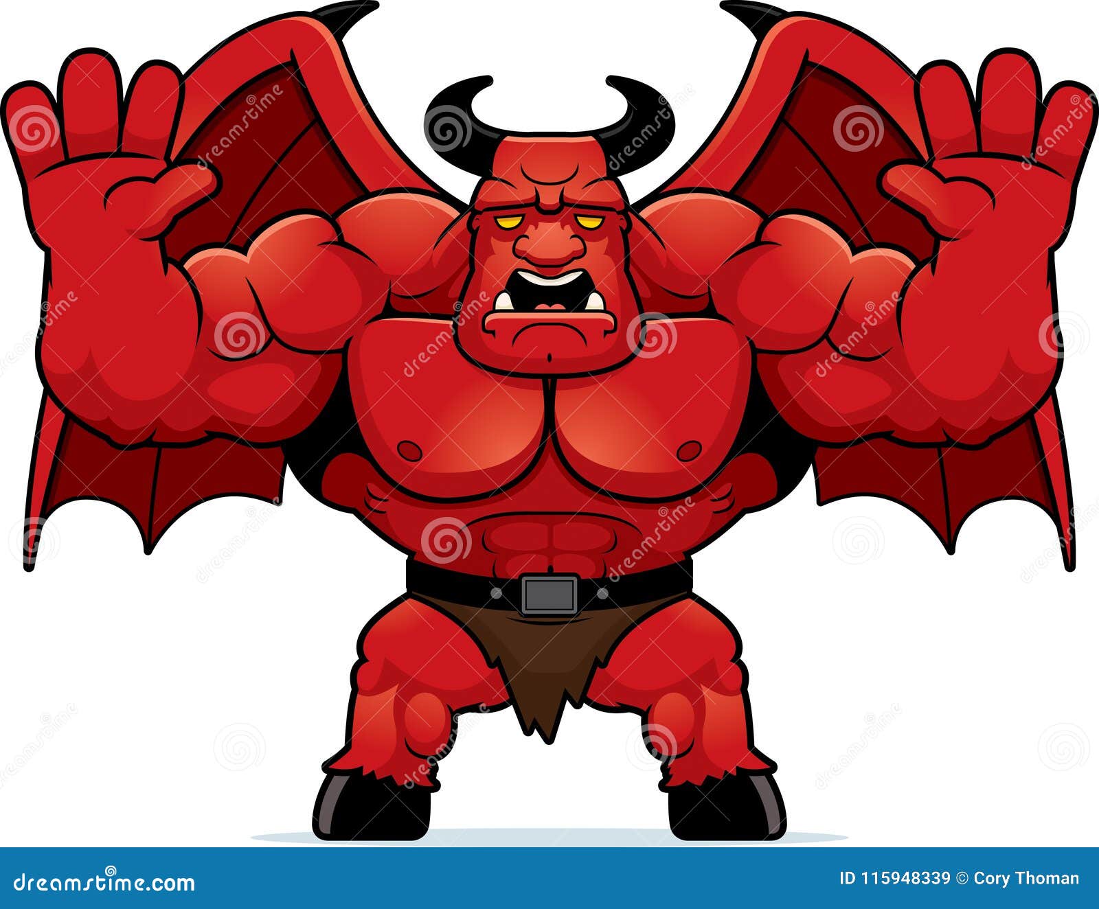 Cartoon Demon Scared stock vector. Illustration of wings - 115948339