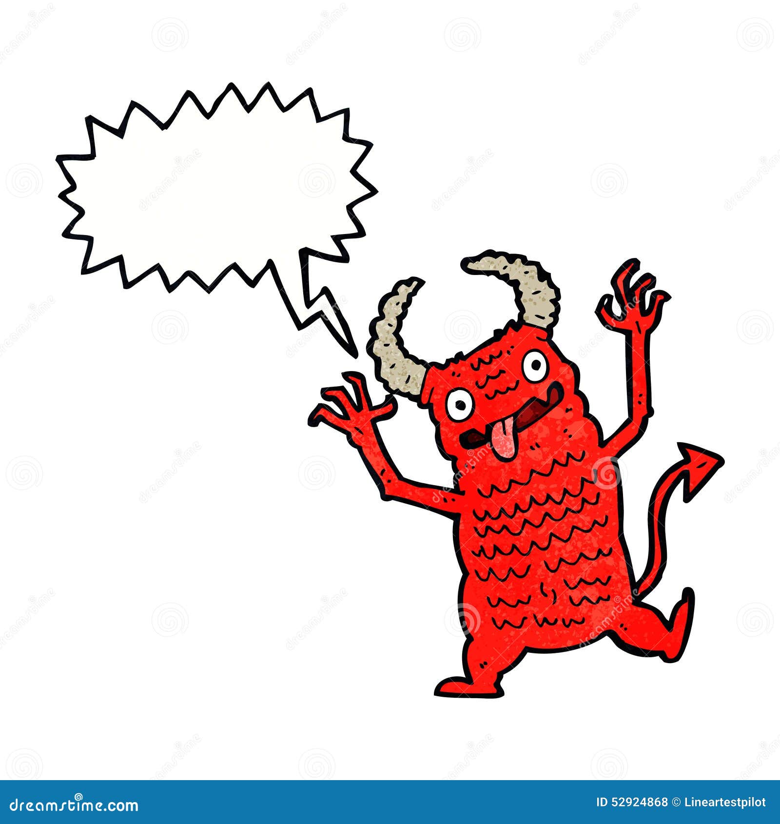 Cartoon Demon with Speech Bubble Stock Illustration - Illustration of ...