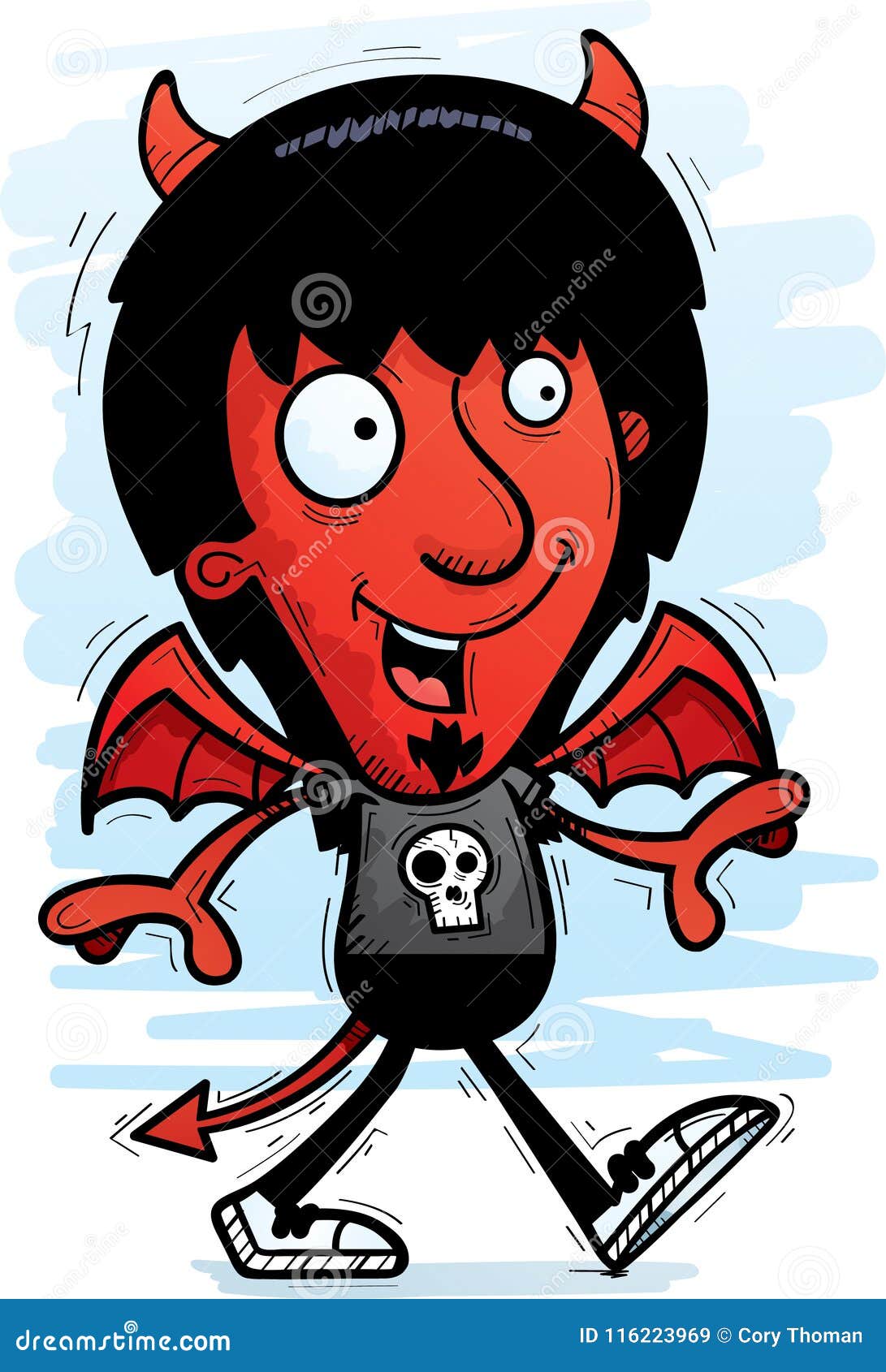 Cartoon Demon Walking stock vector. Illustration of person - 116223969