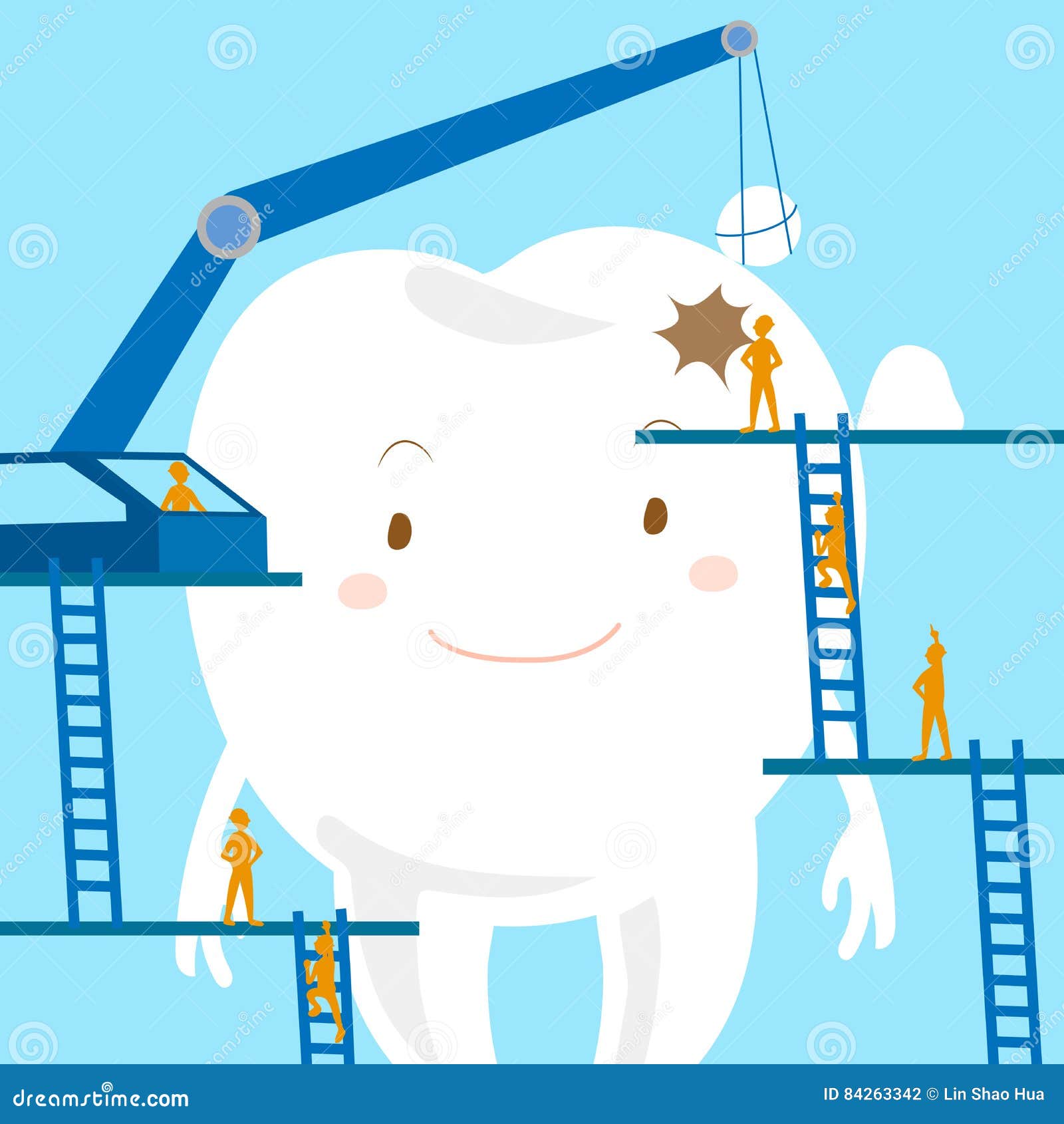 Cartoon dental care stock vector. Illustration of doctor - 84263342