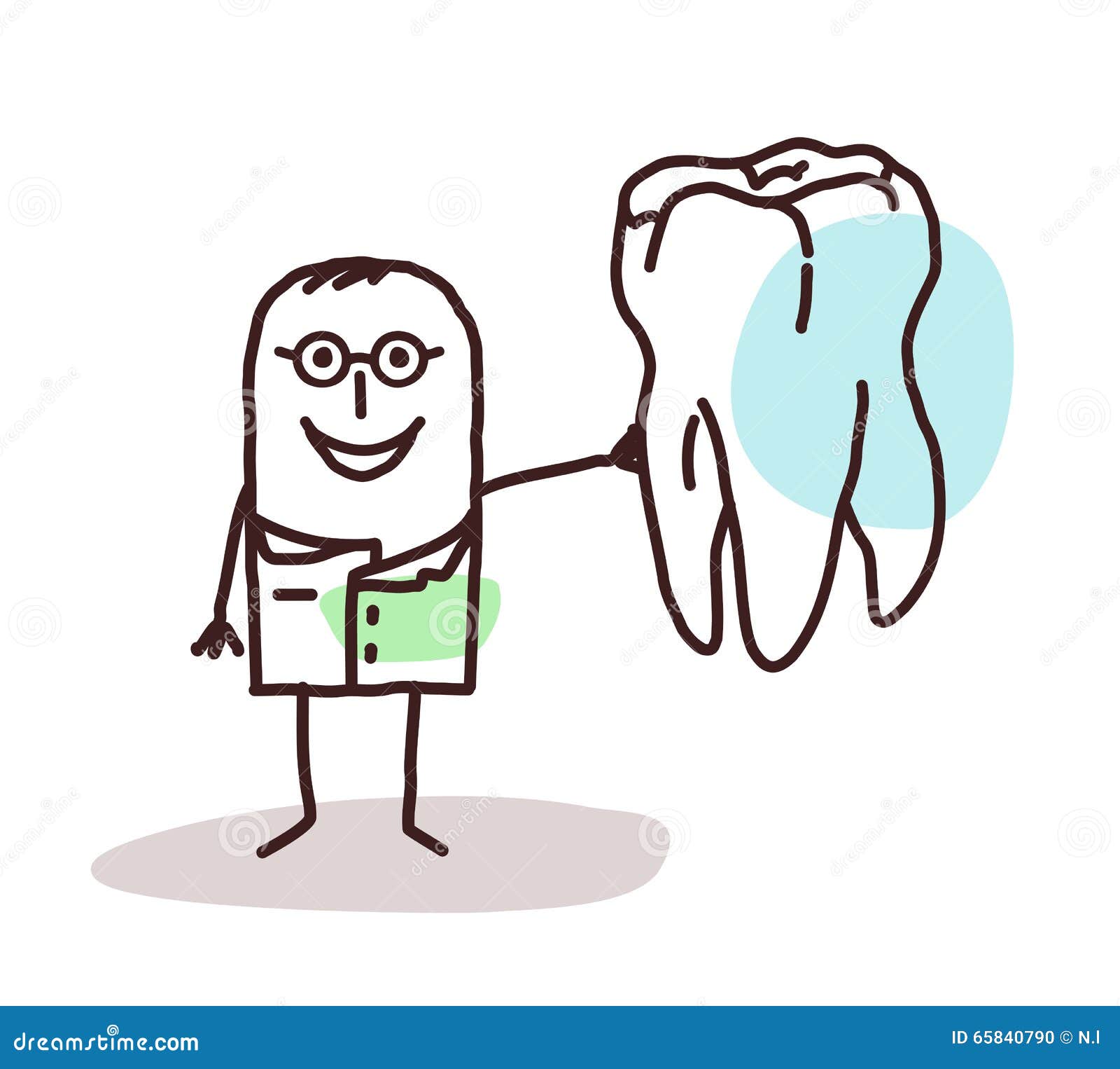 Cartoon Dentist with Big Tooth Stock Vector - Illustration of cartoon ...