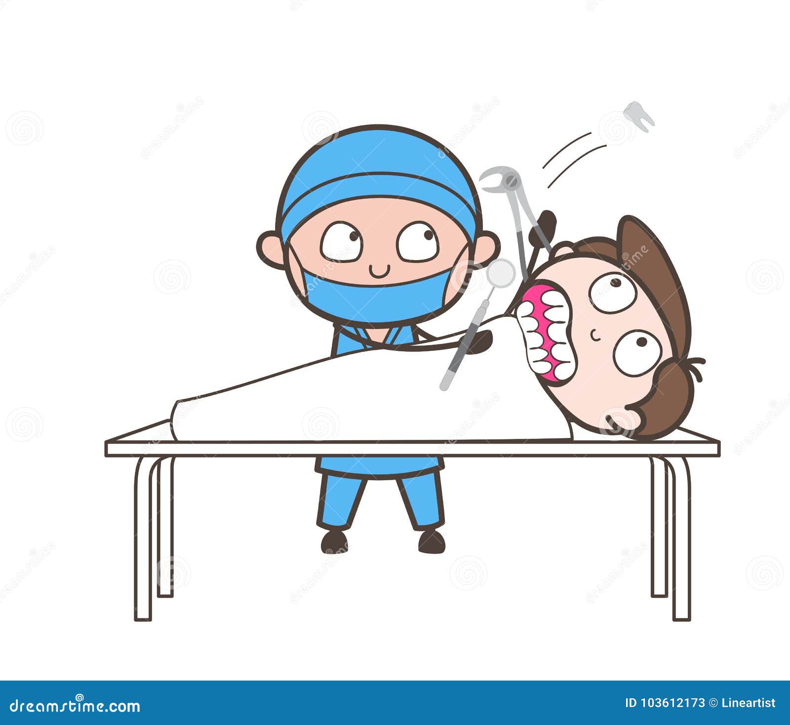 Dentist Extraction Tooth With Dental Cartoon Vector | CartoonDealer.com ...