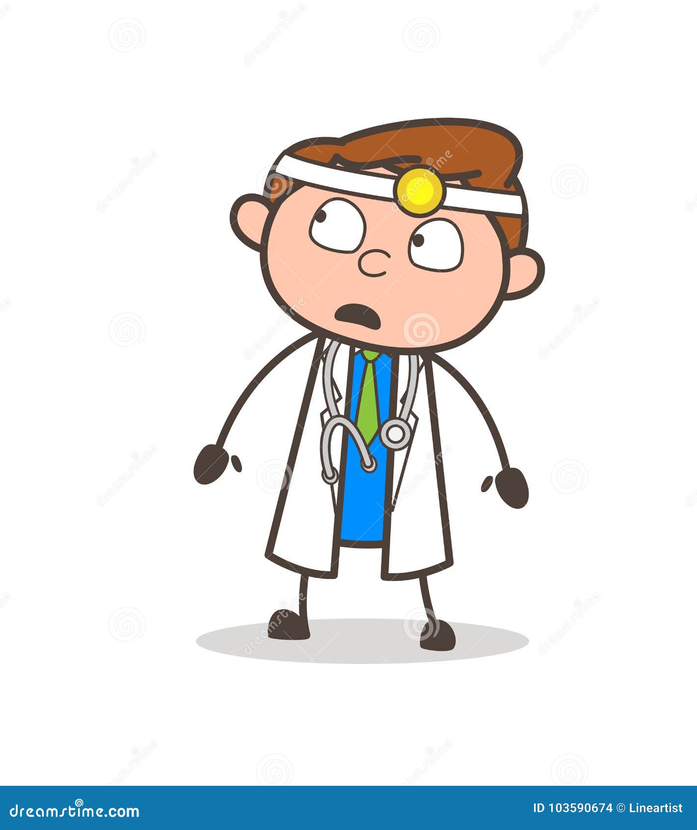Cartoon Dentist Thinking Vector Expression Stock Illustration ...