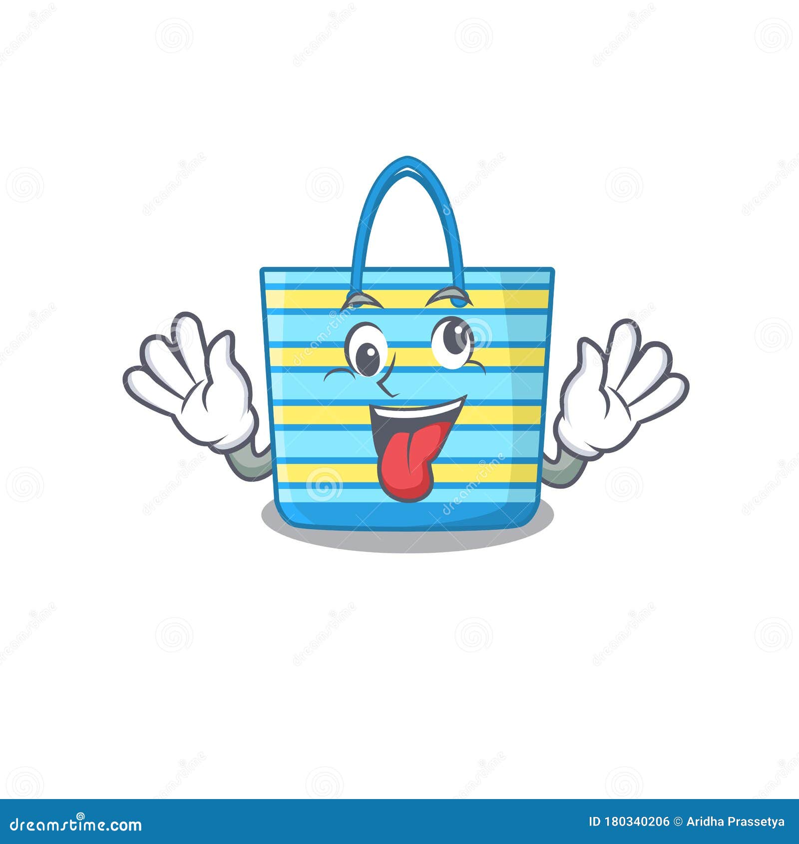 A Cartoon Design of Beach Bag Having a Crazy Face Stock Vector ...