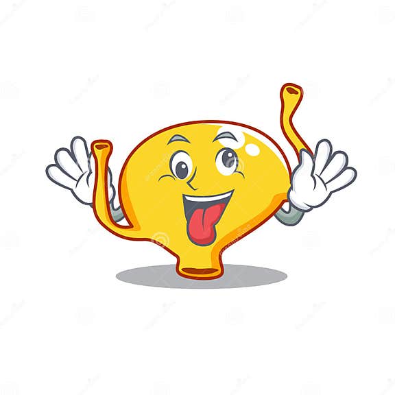A Cartoon Design of Bladder Having a Crazy Face Stock Vector ...