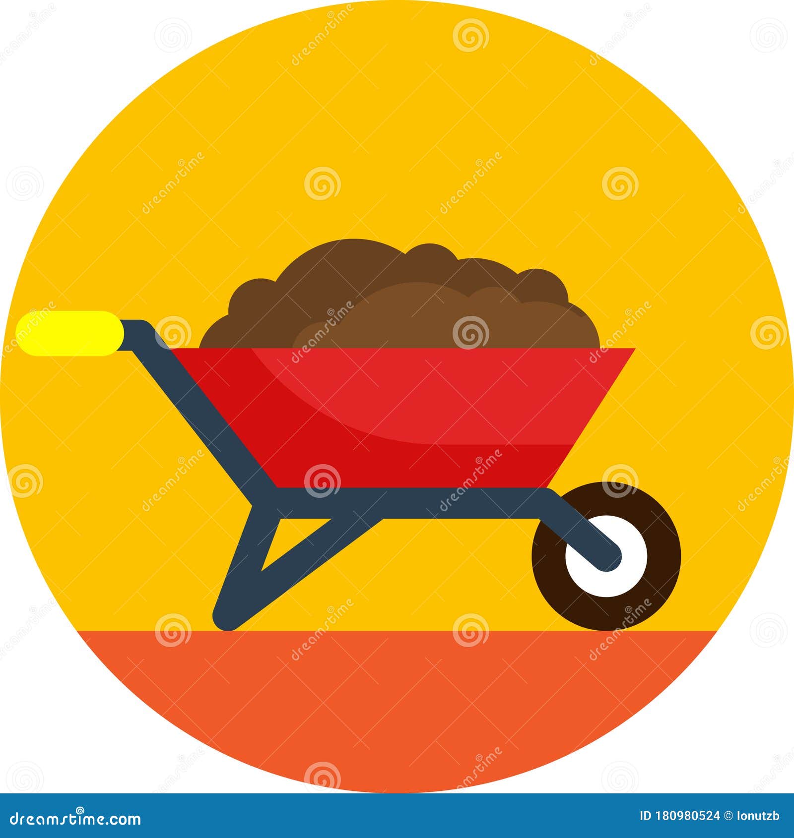 Wheelbarrow Construction Isolated Vector Illustration Vector ...