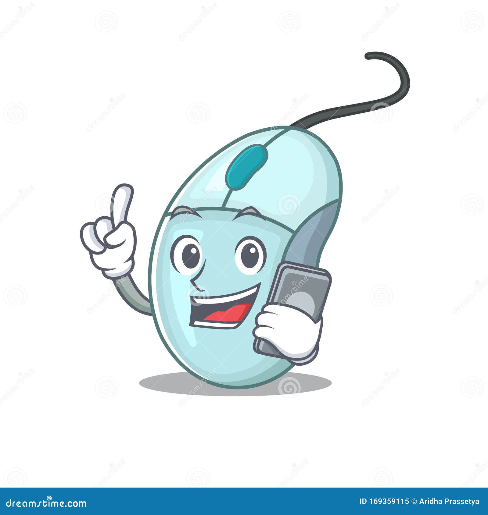 Cartoon Design of Computer Mouse Speaking on a Phone Stock Vector ...