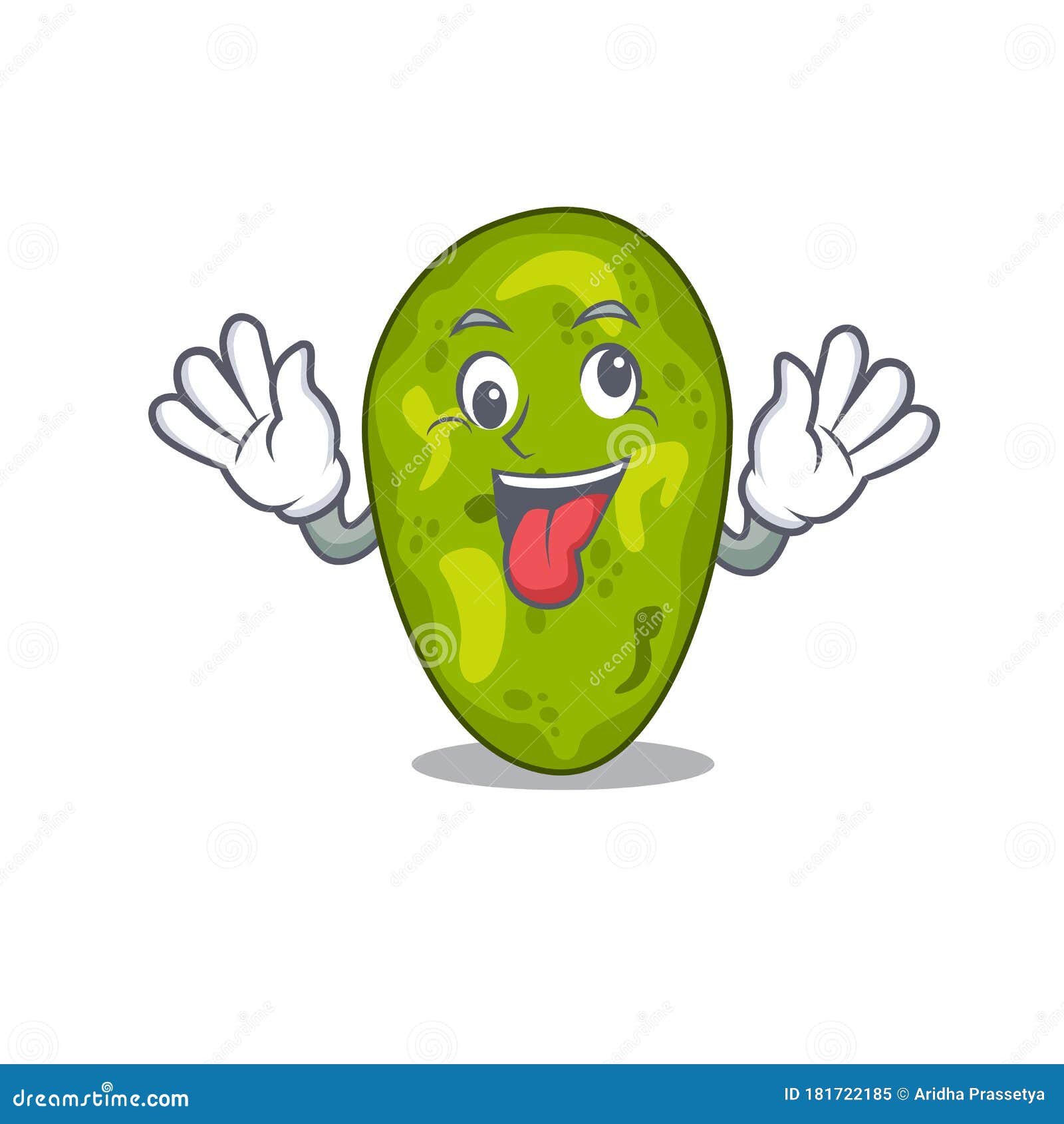 A Cartoon Design of Cyanobacteria Having a Crazy Face Stock Vector ...