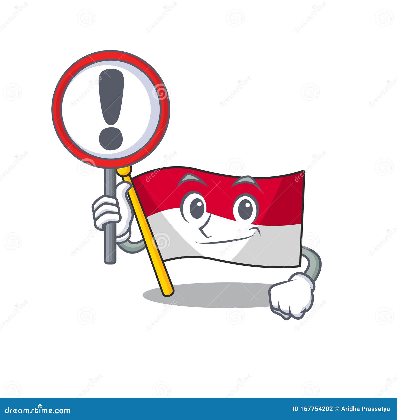 Cartoon Design of Flag Monaco Scroll Raised Up a Sign Stock Vector ...