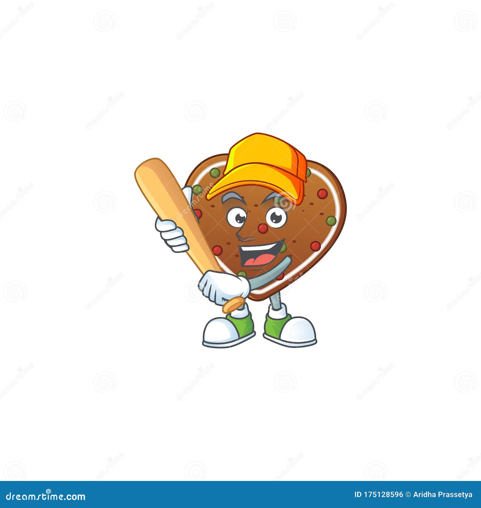 Cartoon Design of Gingerbread Love Having Baseball Stick Stock Vector ...