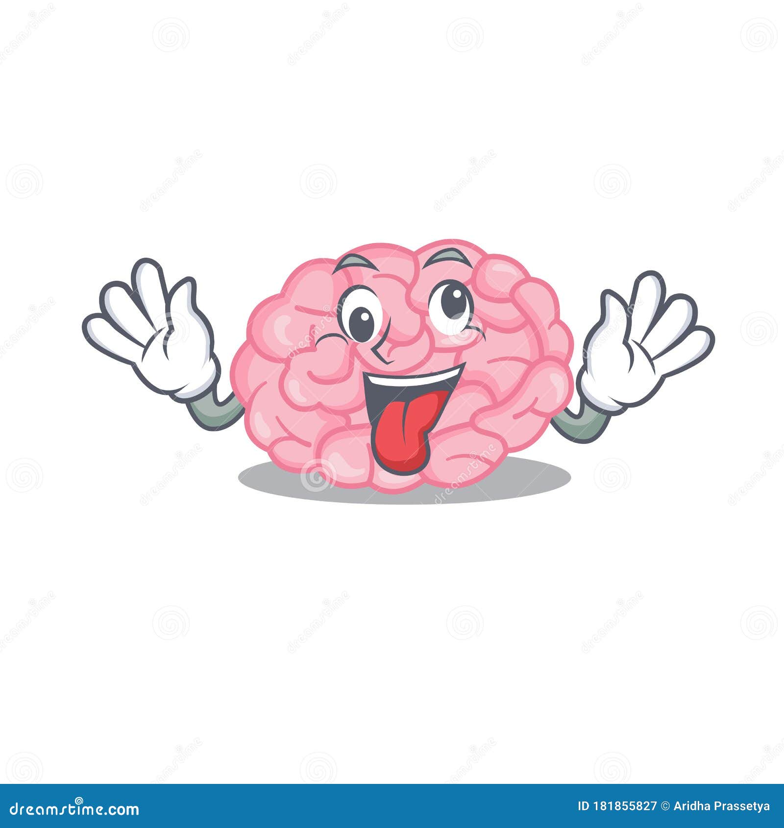 A Cartoon Design of Human Brain Having a Crazy Face Stock Vector ...