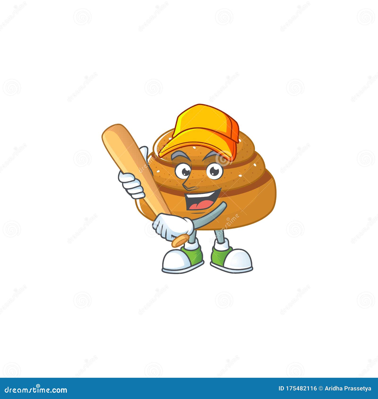 Cartoon Design of Kanelbulle Having Baseball Stick Stock Vector ...
