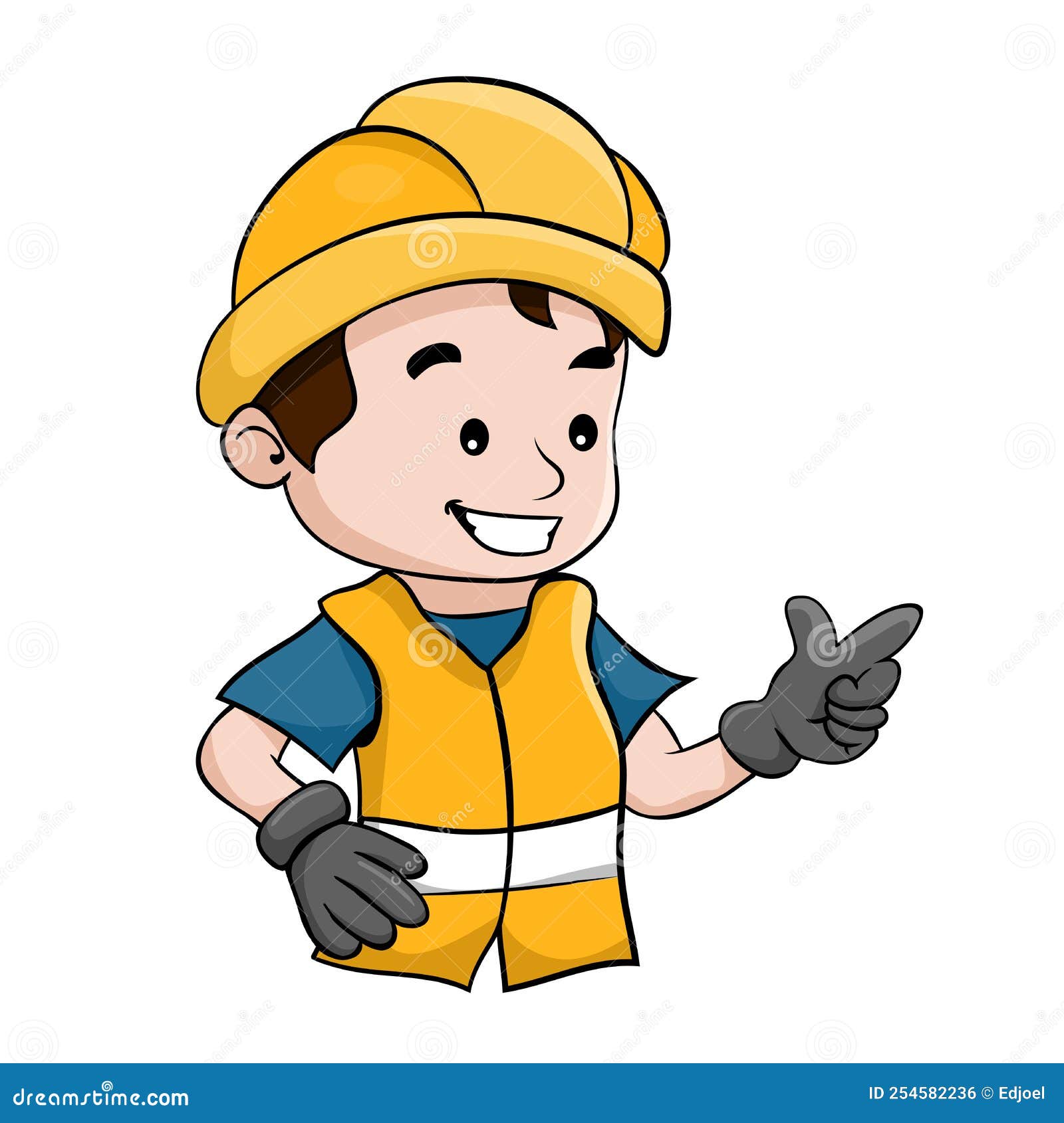Cartoon Design of Labor Worker with His Safety Helmet. Industrial ...
