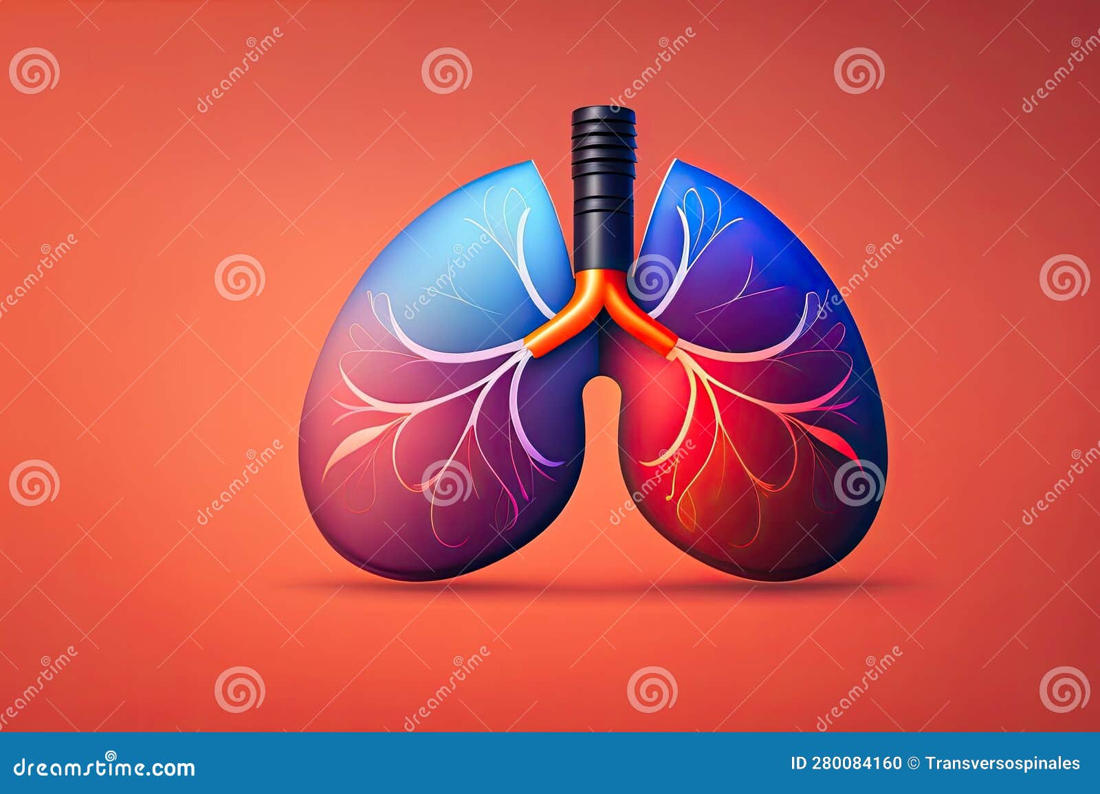 Cartoon Design Lungs Illustration Generative AI Stock Illustration ...