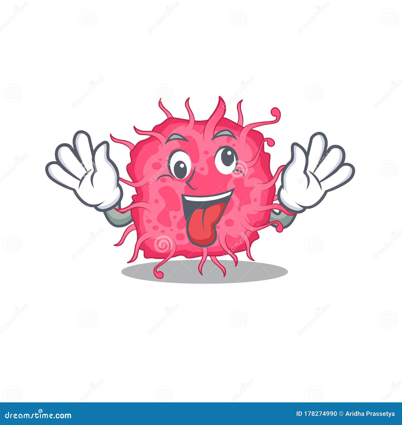 A Cartoon Design of Pathogenic Bacteria Having a Crazy Face Stock ...