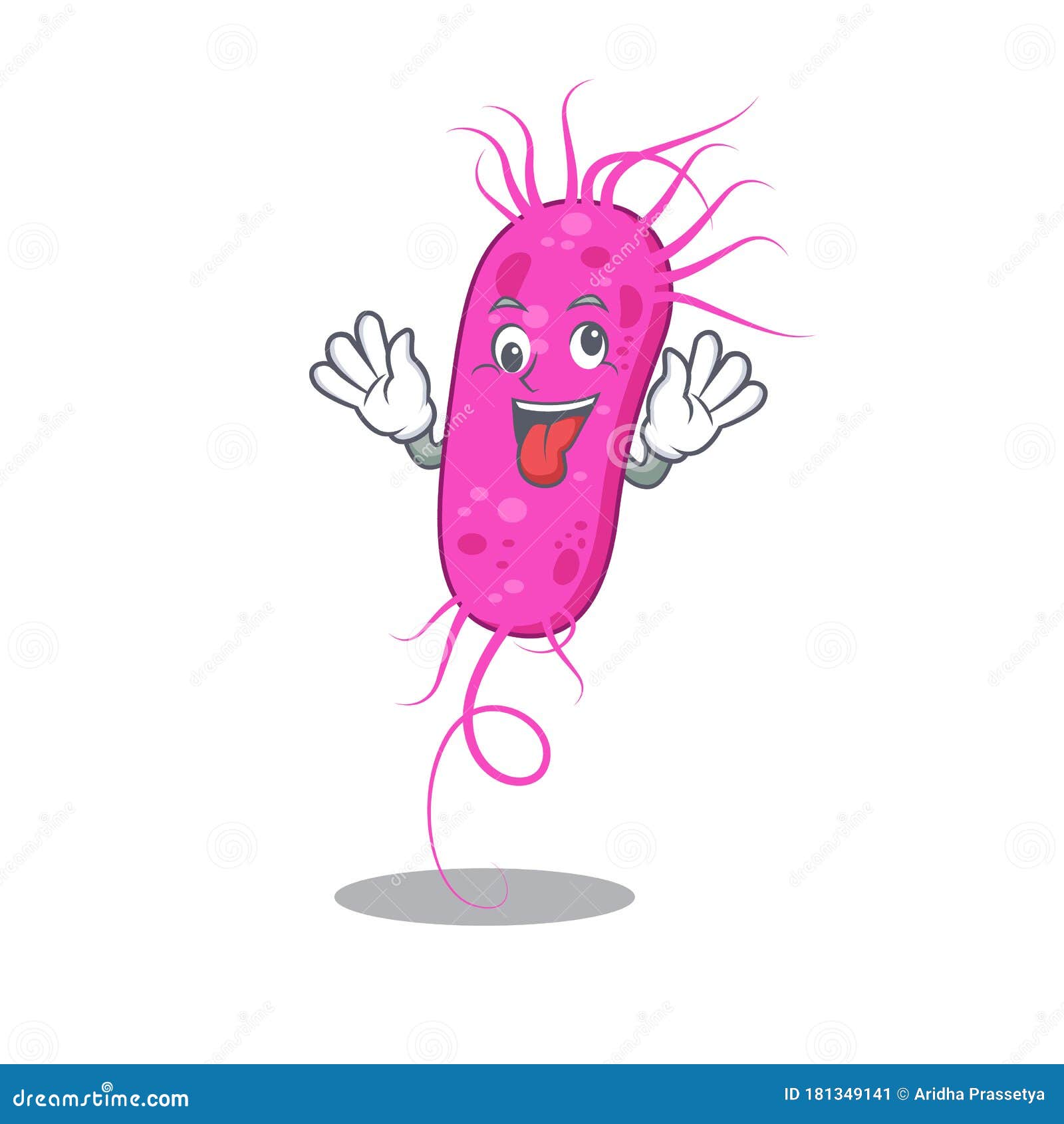 A Cartoon Design of Pseudomoa Bacteria Having a Crazy Face Stock Vector ...