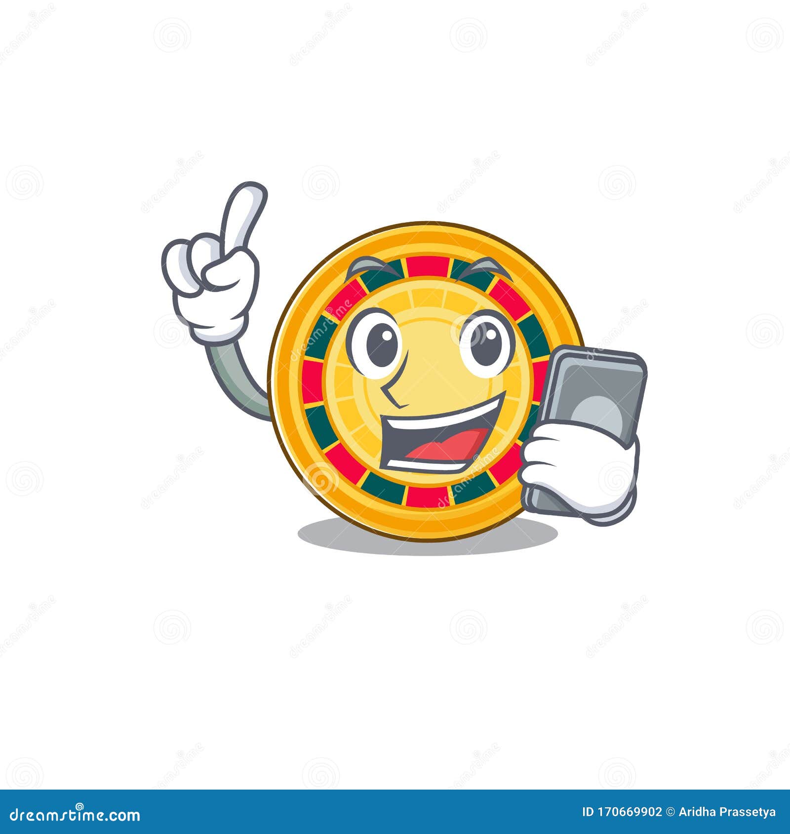 Cartoon Design of Roulette Speaking on a Phone Stock Vector ...