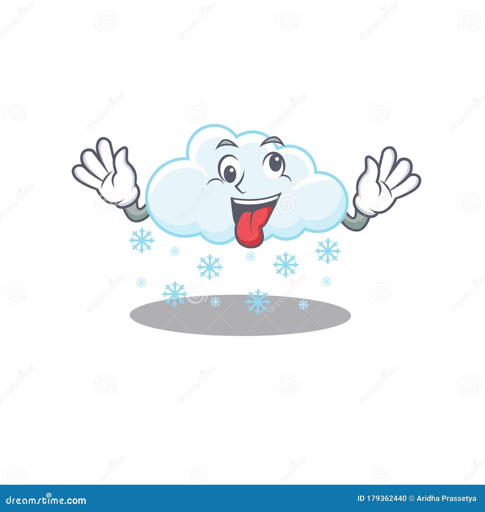 A Cartoon Design of Snowy Cloud Having a Crazy Face Stock Vector ...