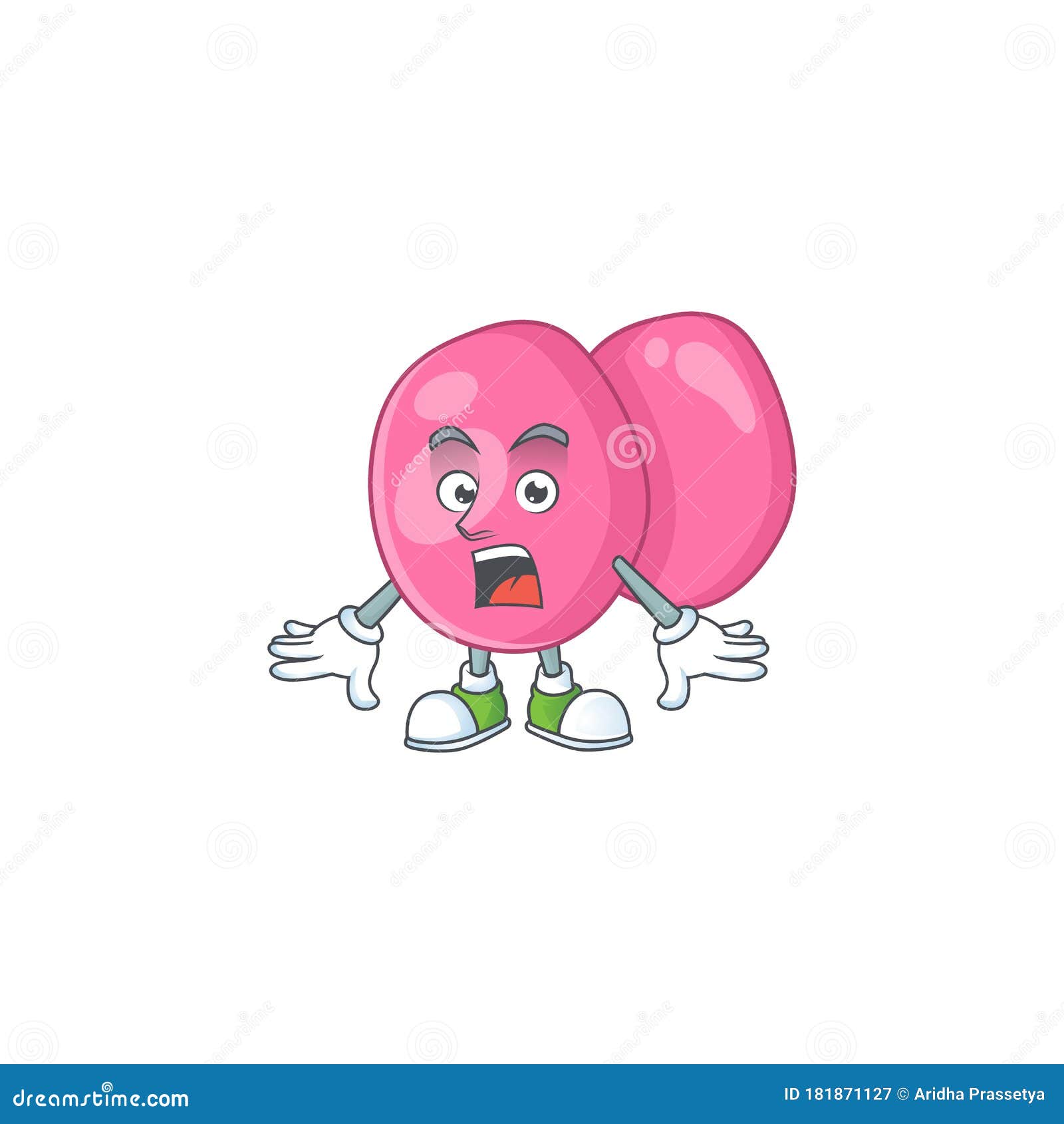 A Cartoon Design of Streptococcus Pyogenes Showing an Amazed Gesture ...