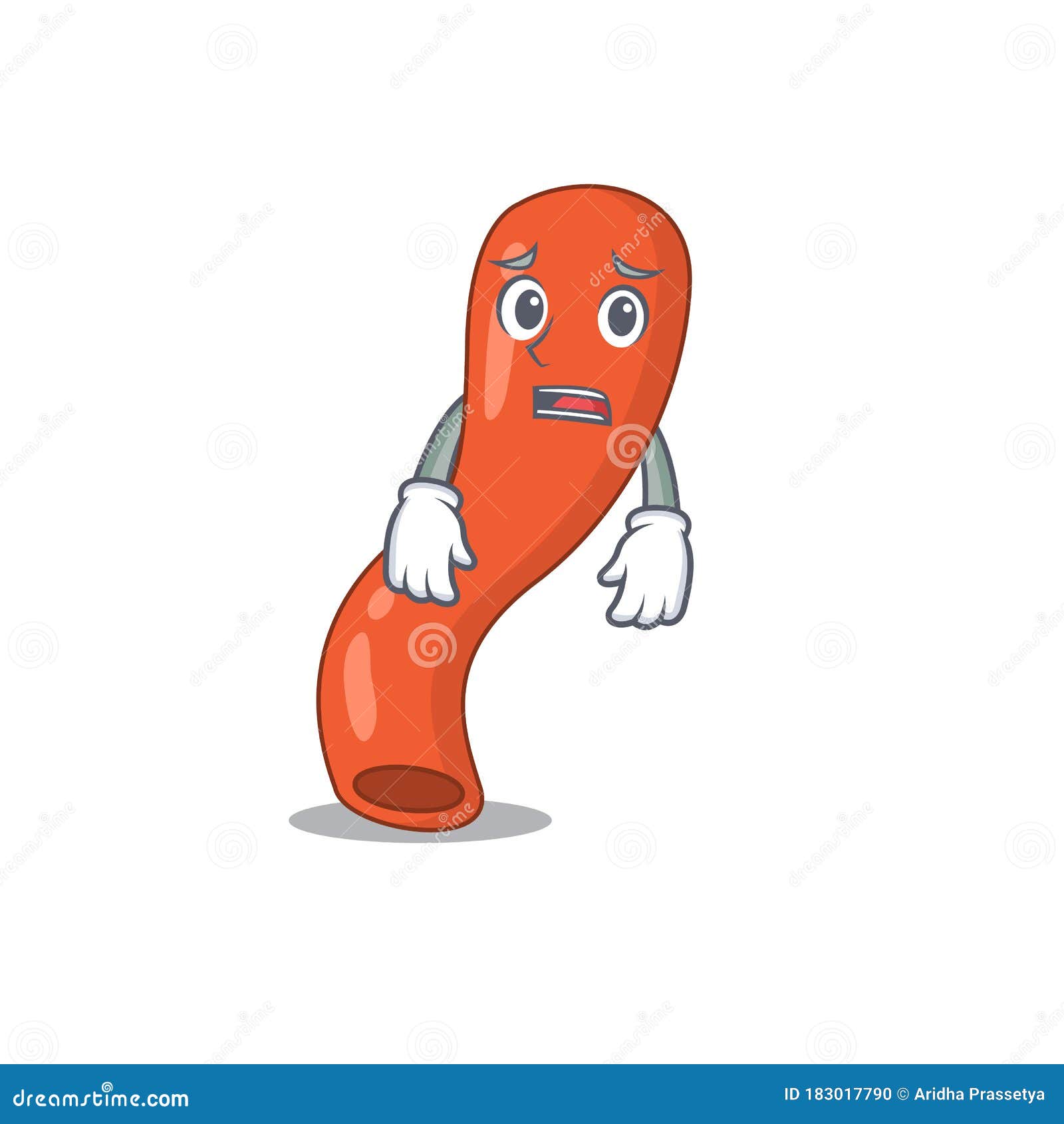 Cartoon Design Style of Appendix Having Worried Face Stock Vector ...