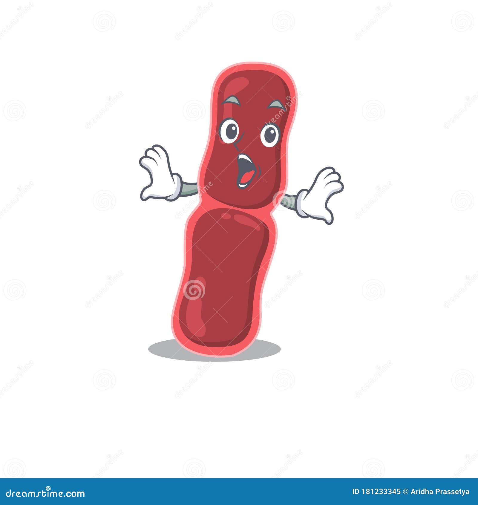 Cartoon Design Style of Bacillus Bacteria Has a Surprised Gesture Stock ...