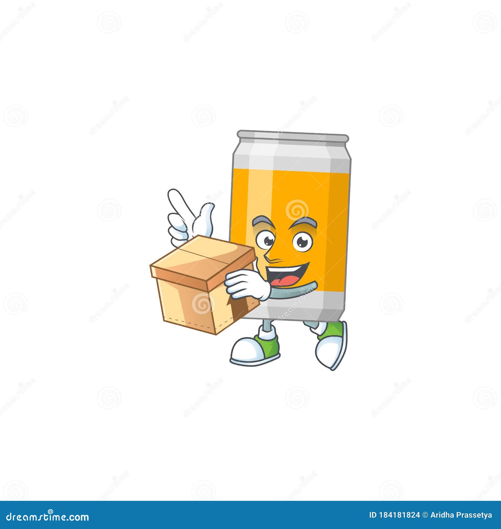 Cartoon Design Style of Beer Can Having Gift Box Stock Vector ...