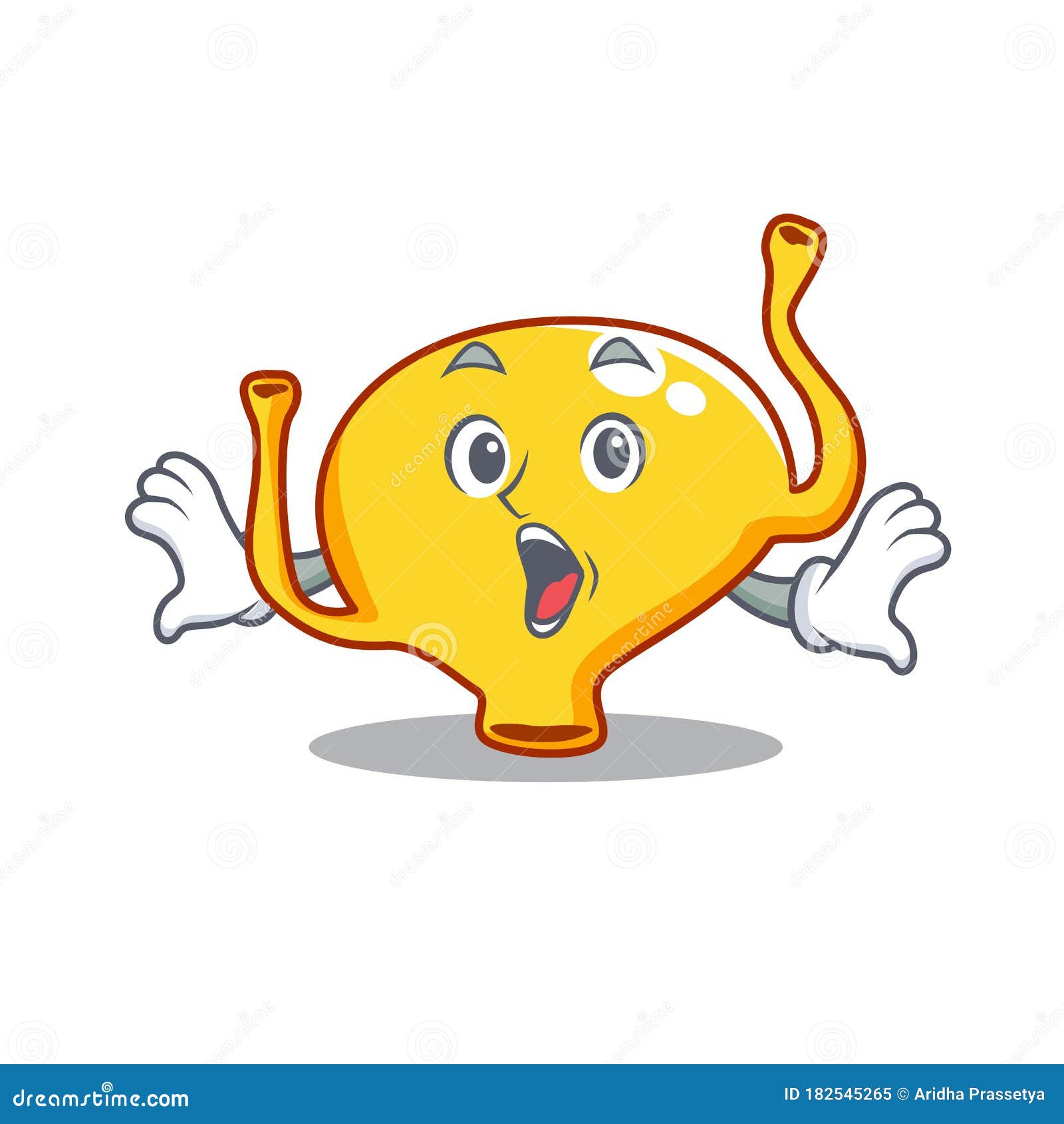 Cartoon Design Style of Bladder Has a Surprised Gesture Stock Vector ...