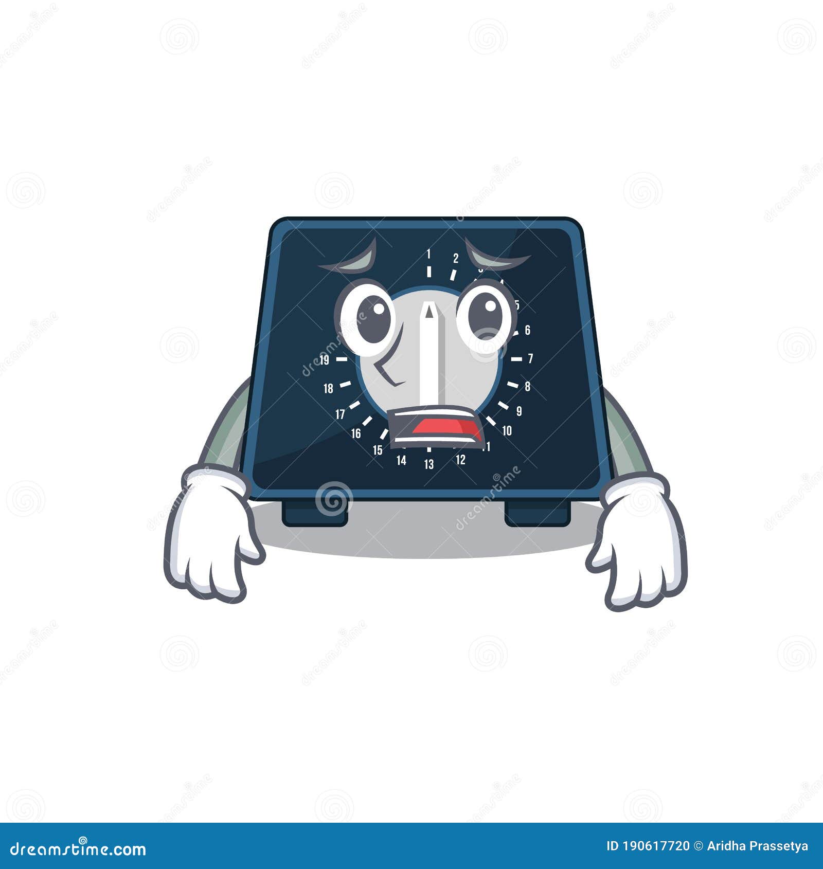 Cartoon Design Style of Kitchen Timer Having Worried Face Stock Vector ...