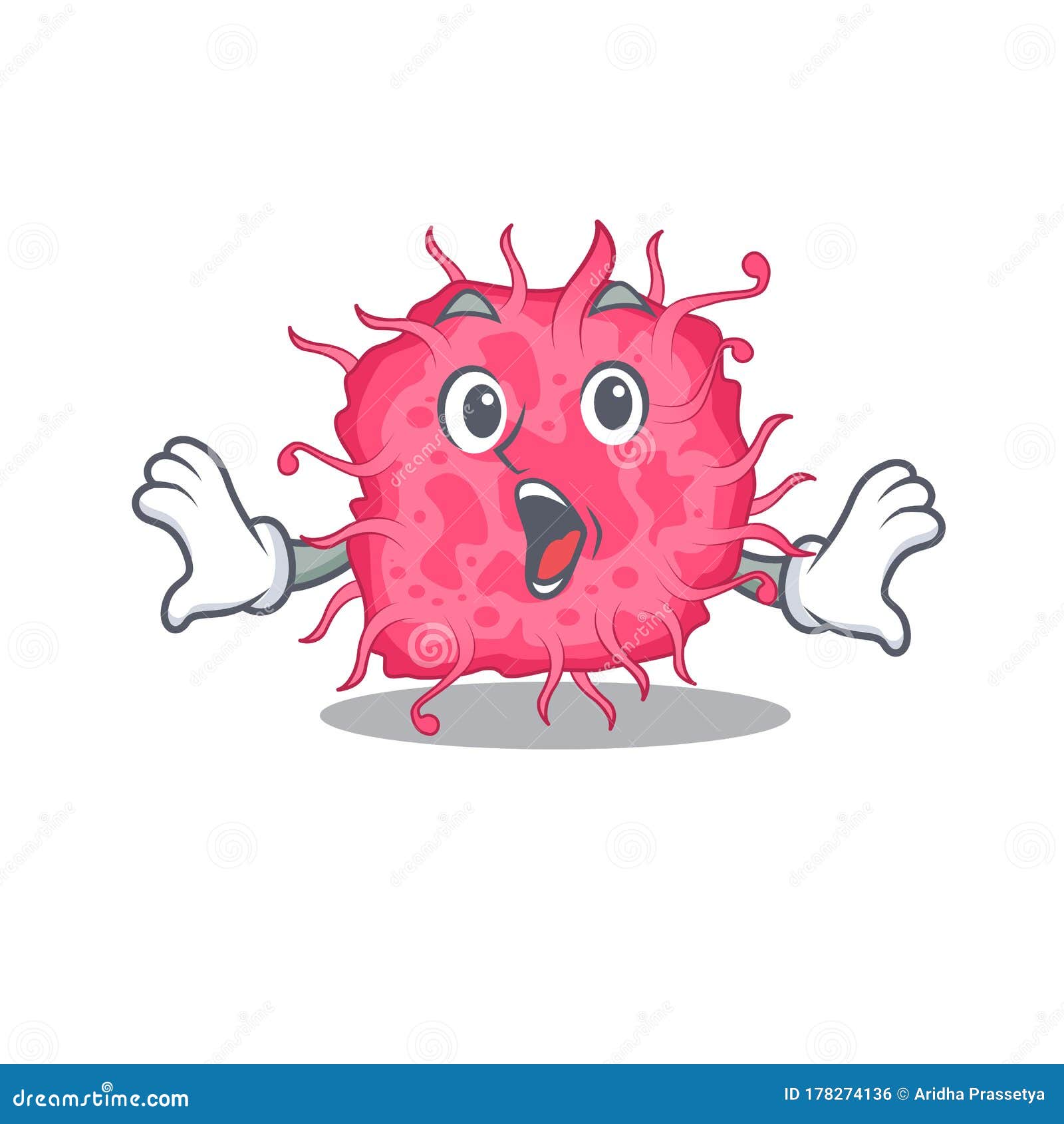 Cartoon Design Style of Pathogenic Bacteria Has a Surprised Gesture ...