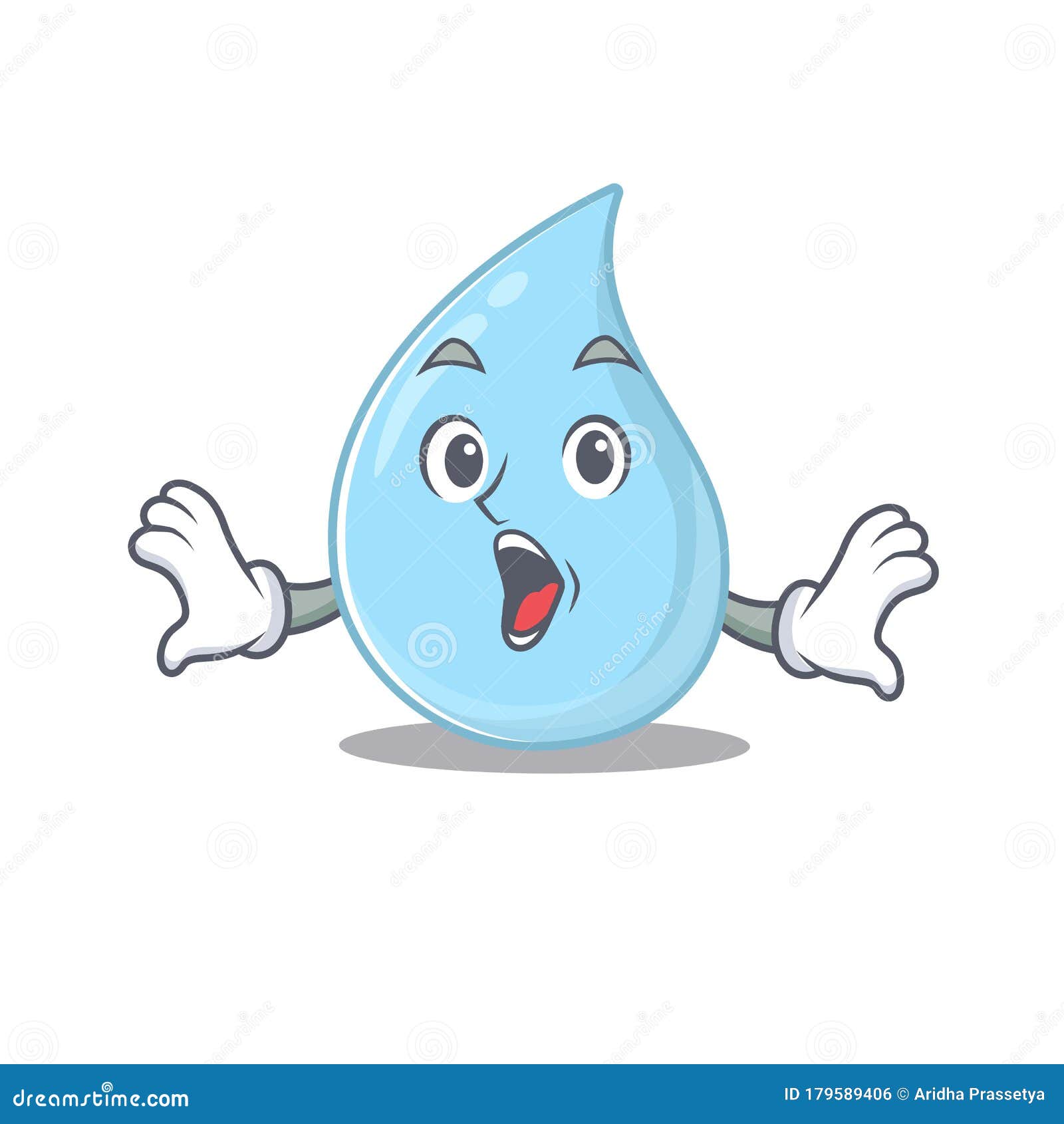 Cartoon Design Style of Raindrop Has a Surprised Gesture Stock Vector ...