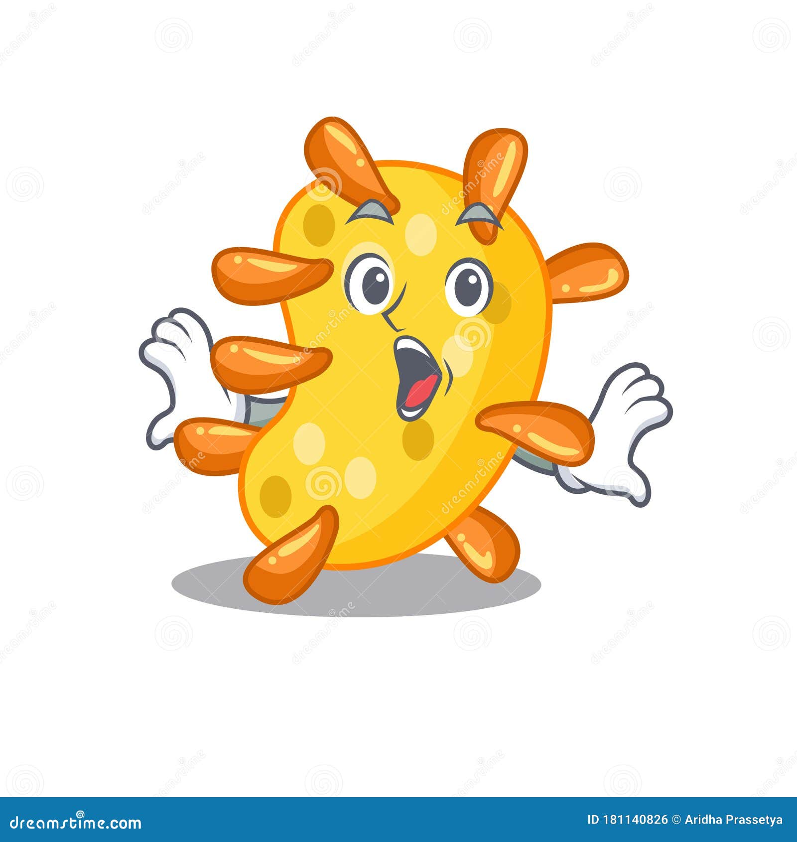Cartoon Design Style of Vibrio Has a Surprised Gesture Stock Vector ...