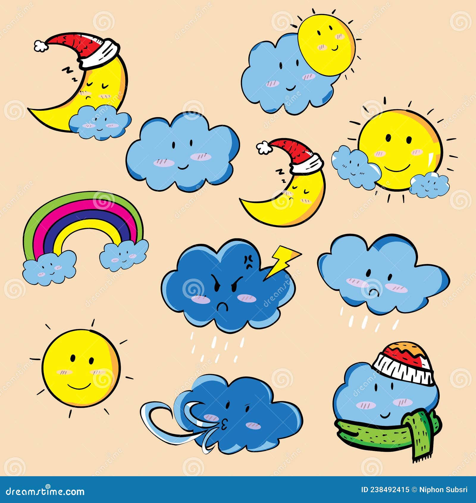Cartoon Design for Weather Vector Image Stock Vector - Illustration of ...