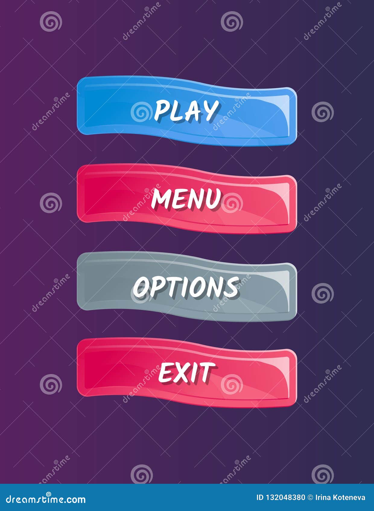 Cartoon Designed Game User Interface Stock Illustration - Illustration ...