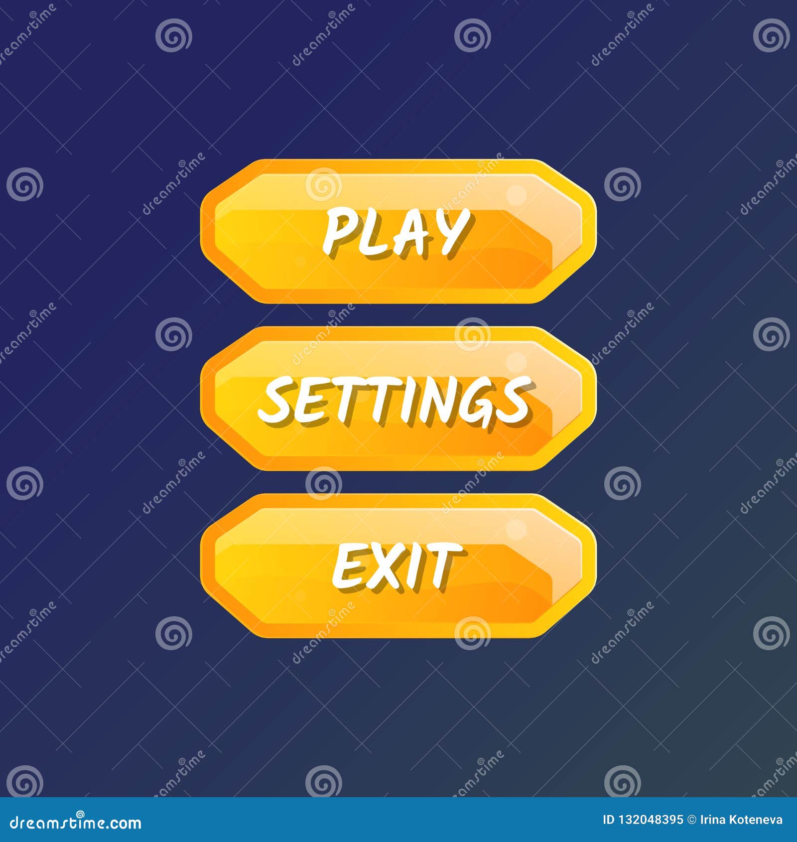 Cartoon Designed Game User Interface Stock Illustration - Illustration ...