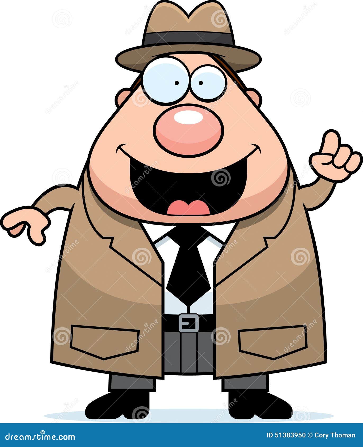 Cartoon Detective Idea stock vector. Illustration of trenchcoat - 51383950