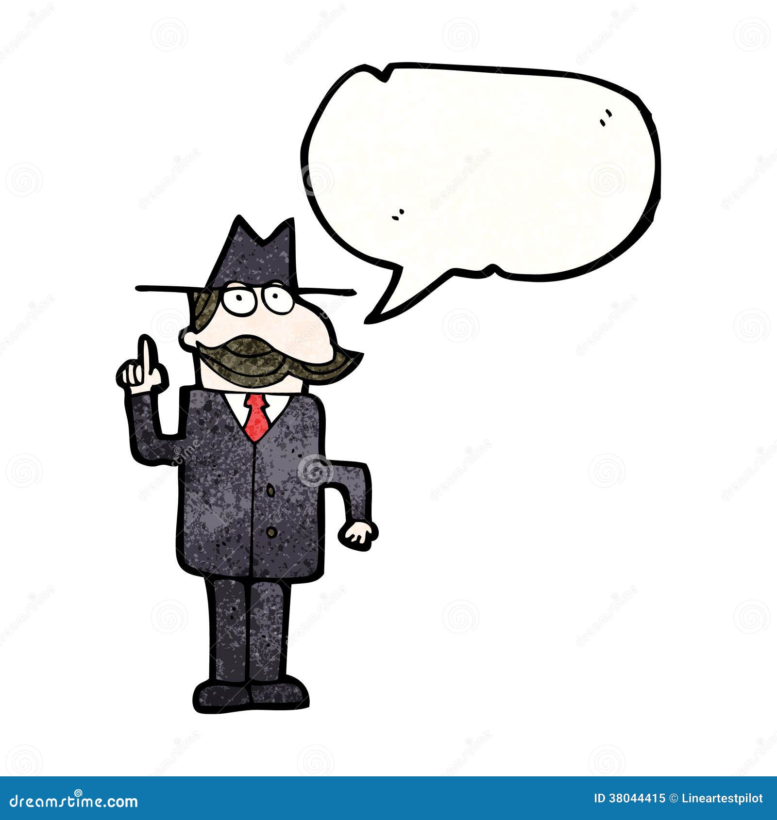 Cartoon Detective with Speech Bubble Solving Case Stock Vector ...